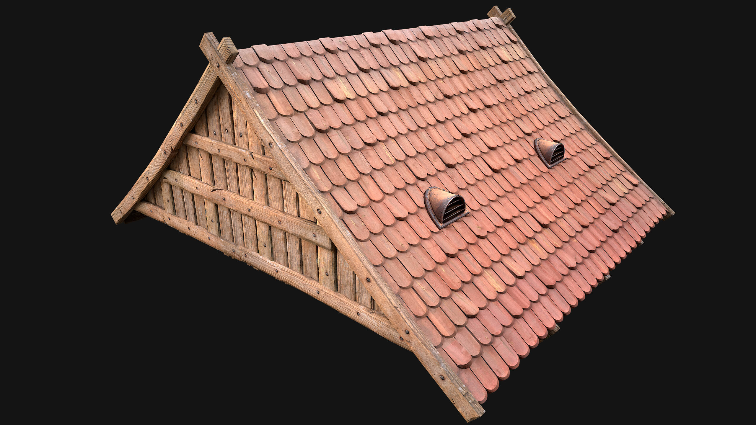 Medieval Tile Roof Modular - 3D Model by Dereza