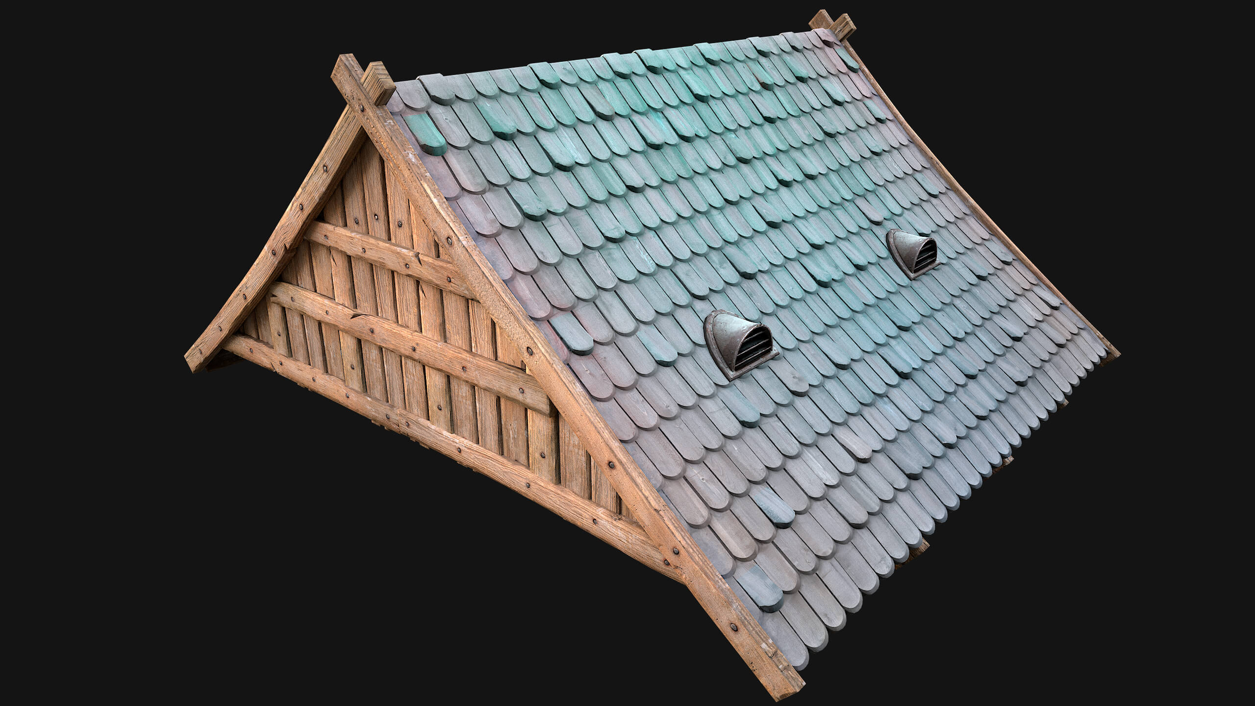 Medieval Tile Roof Modular - 3D Model by Dereza