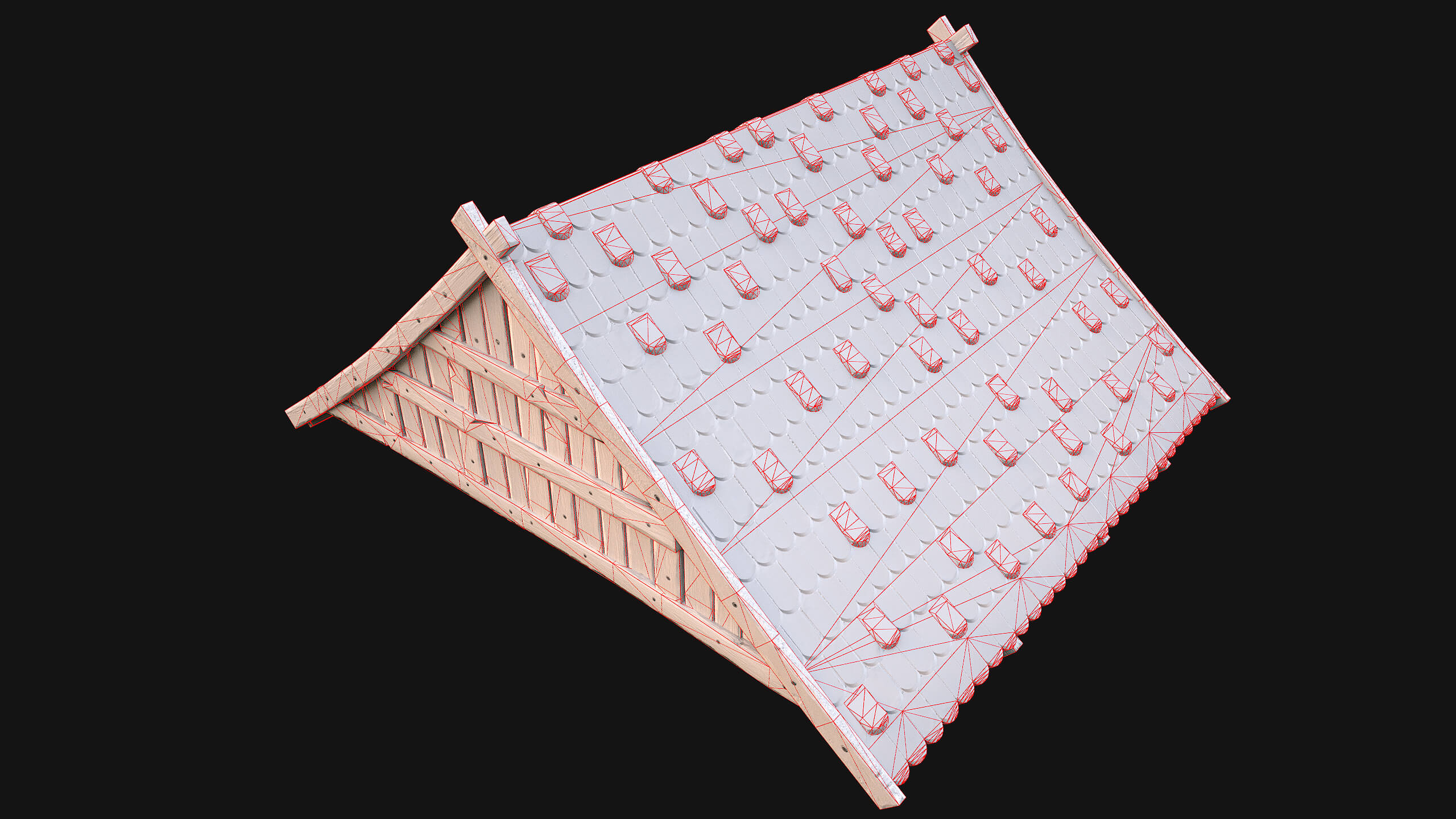 Medieval Tile Roof Modular - 3D Model by Dereza