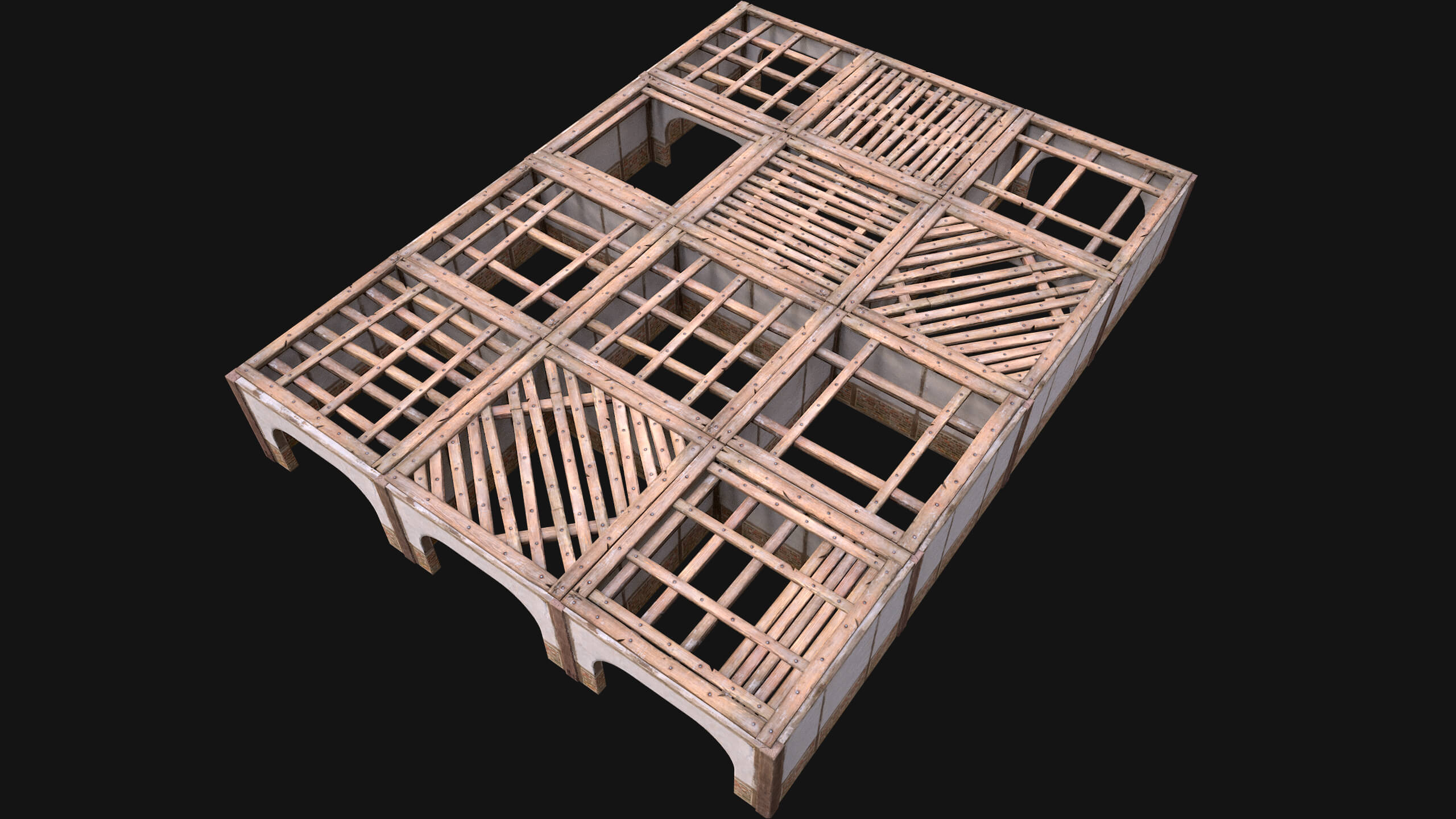 Wooden Roof Floor Medieval Pack - 3D Model by Dereza
