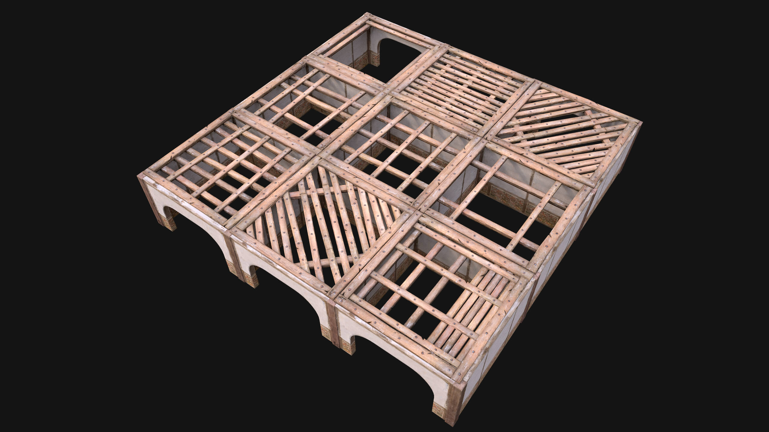 Wooden Roof Floor Medieval Pack - 3D Model by Dereza