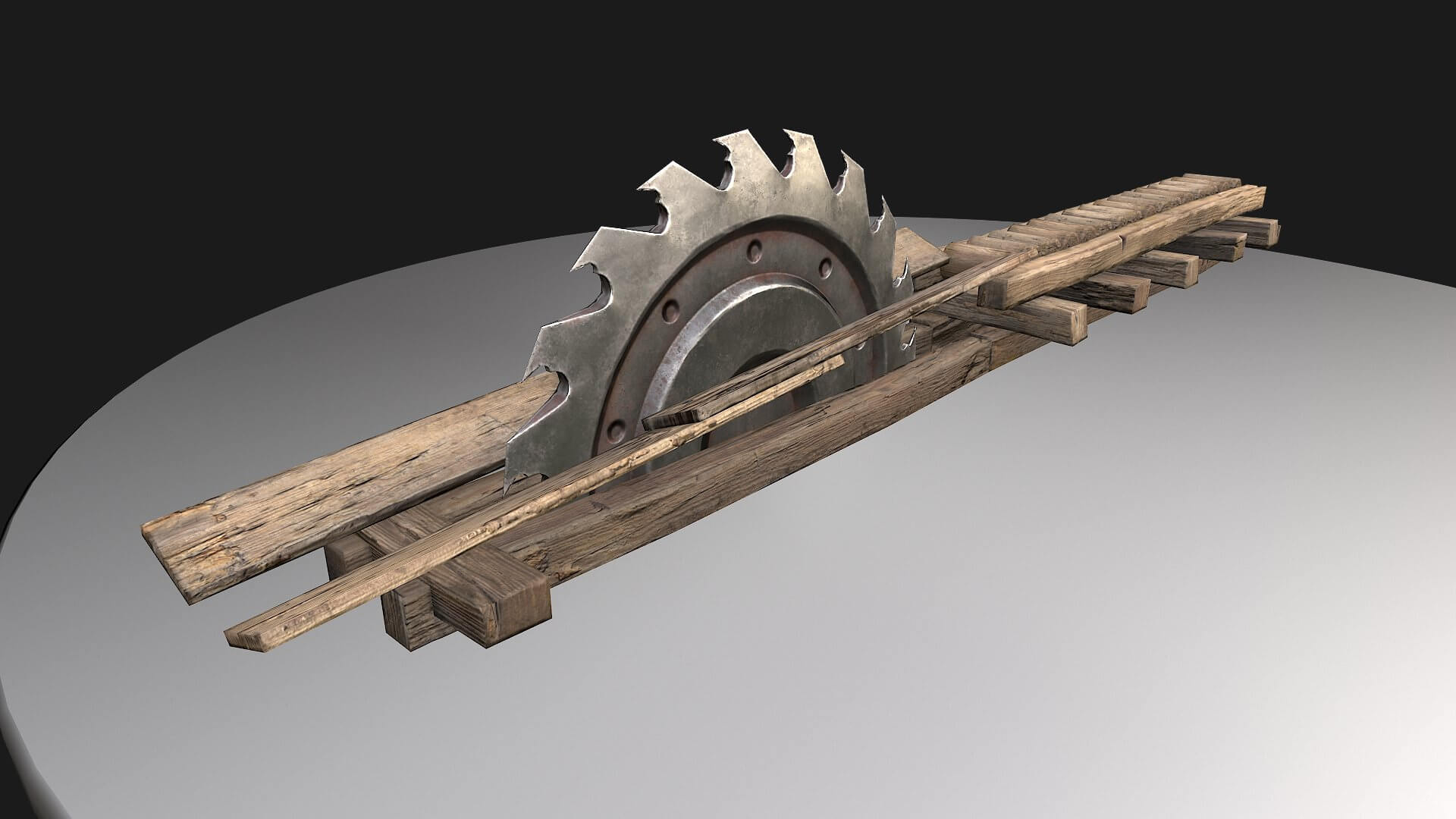 Medieval Sawmill Mechanism - 3D Model by Dereza