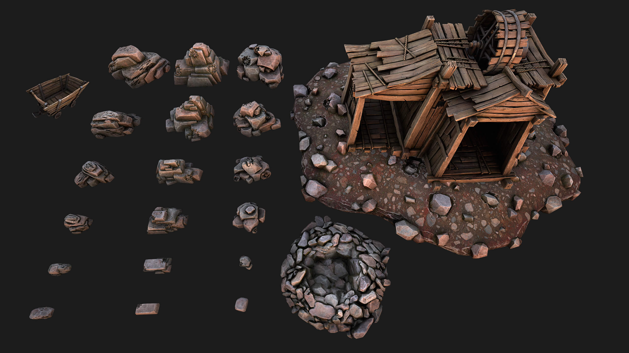 Medieval Stone Ore Mine - 3D Model by Dereza