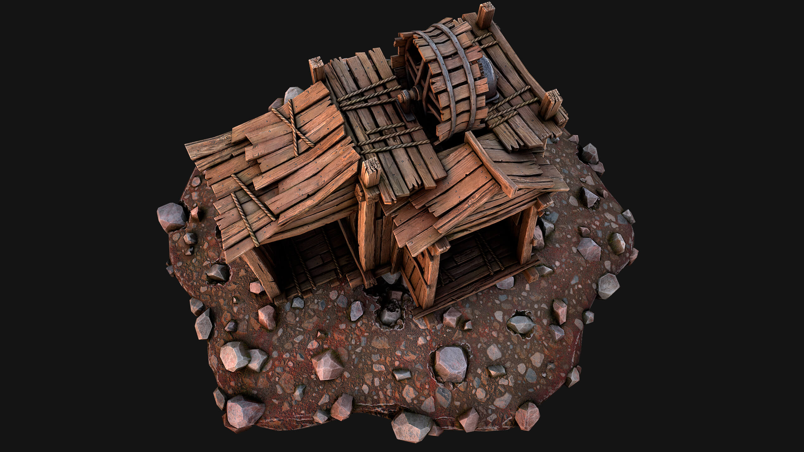 Medieval Stone Ore Mine - 3D Model by Dereza