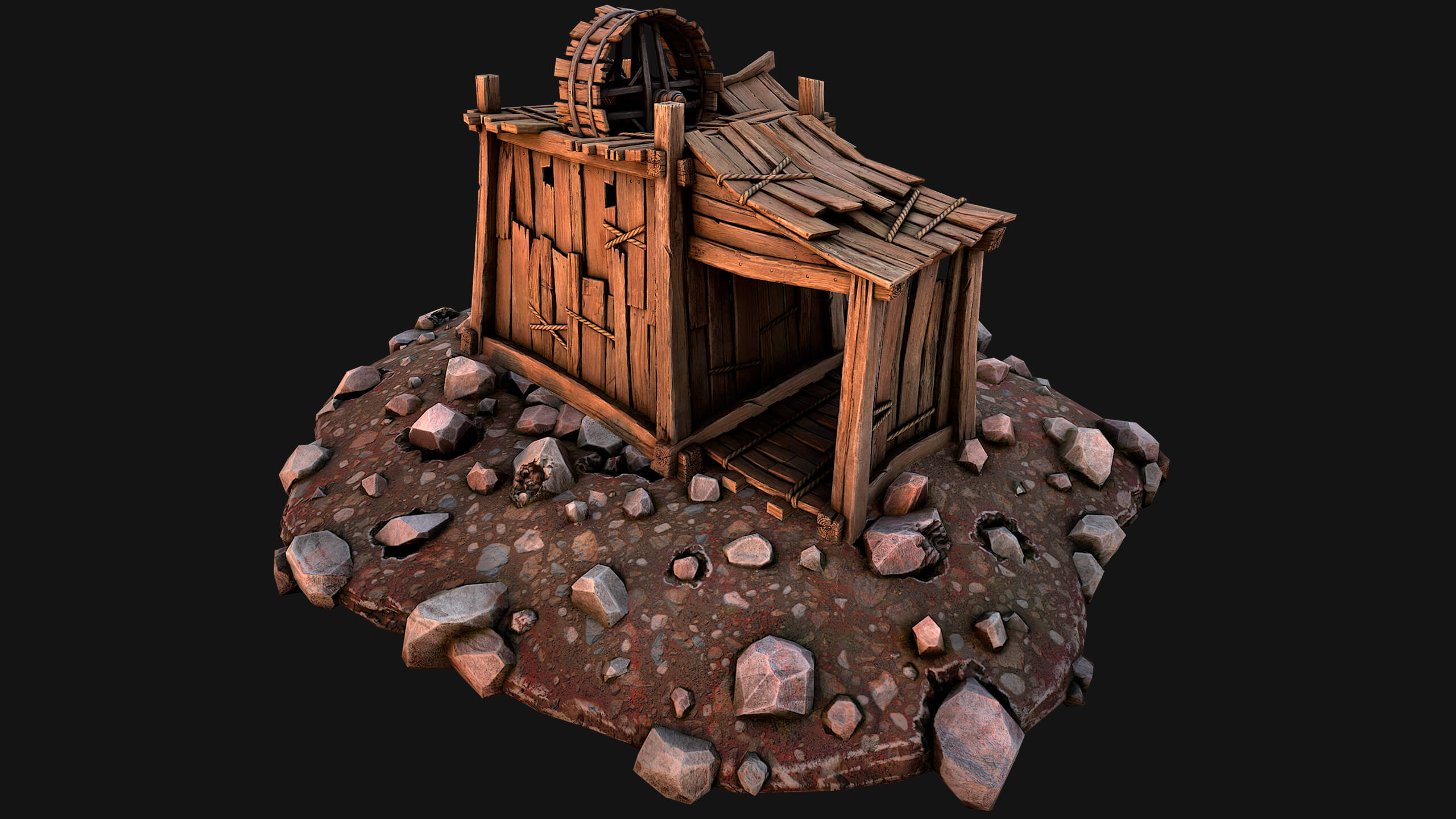 Medieval Stone Ore Mine - 3D Model by Dereza