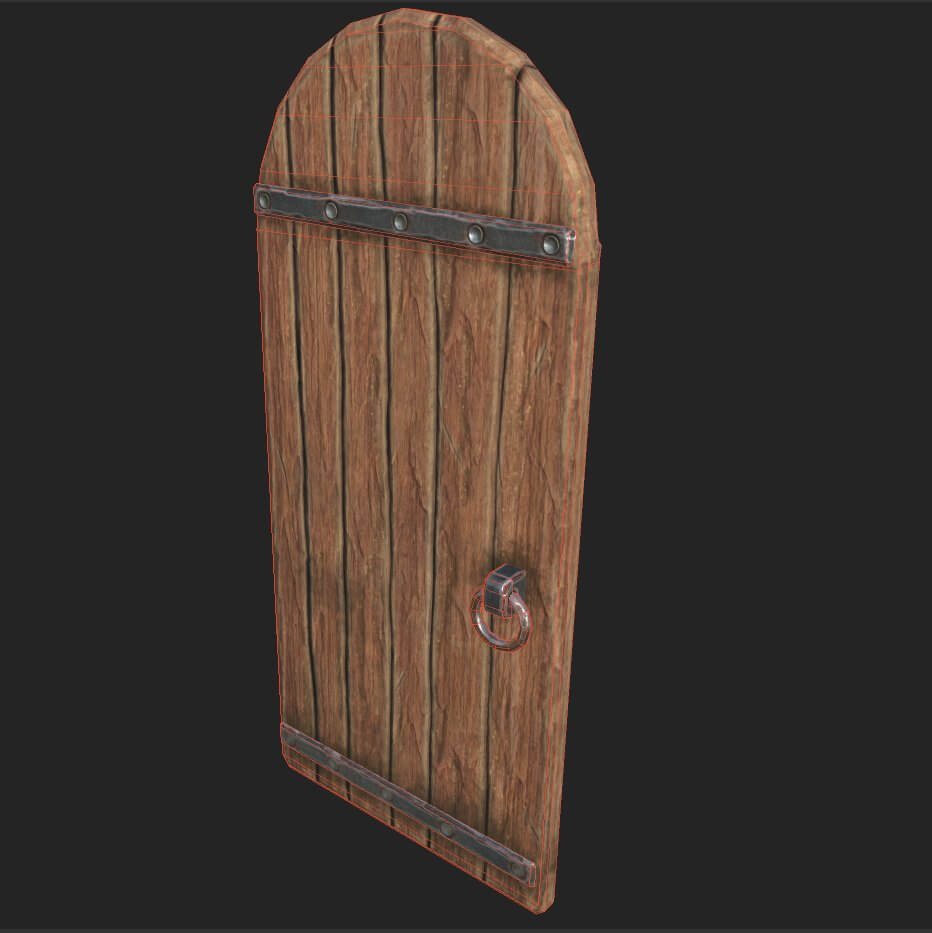 Medieval Tavern Door - 3D Model by Dereza