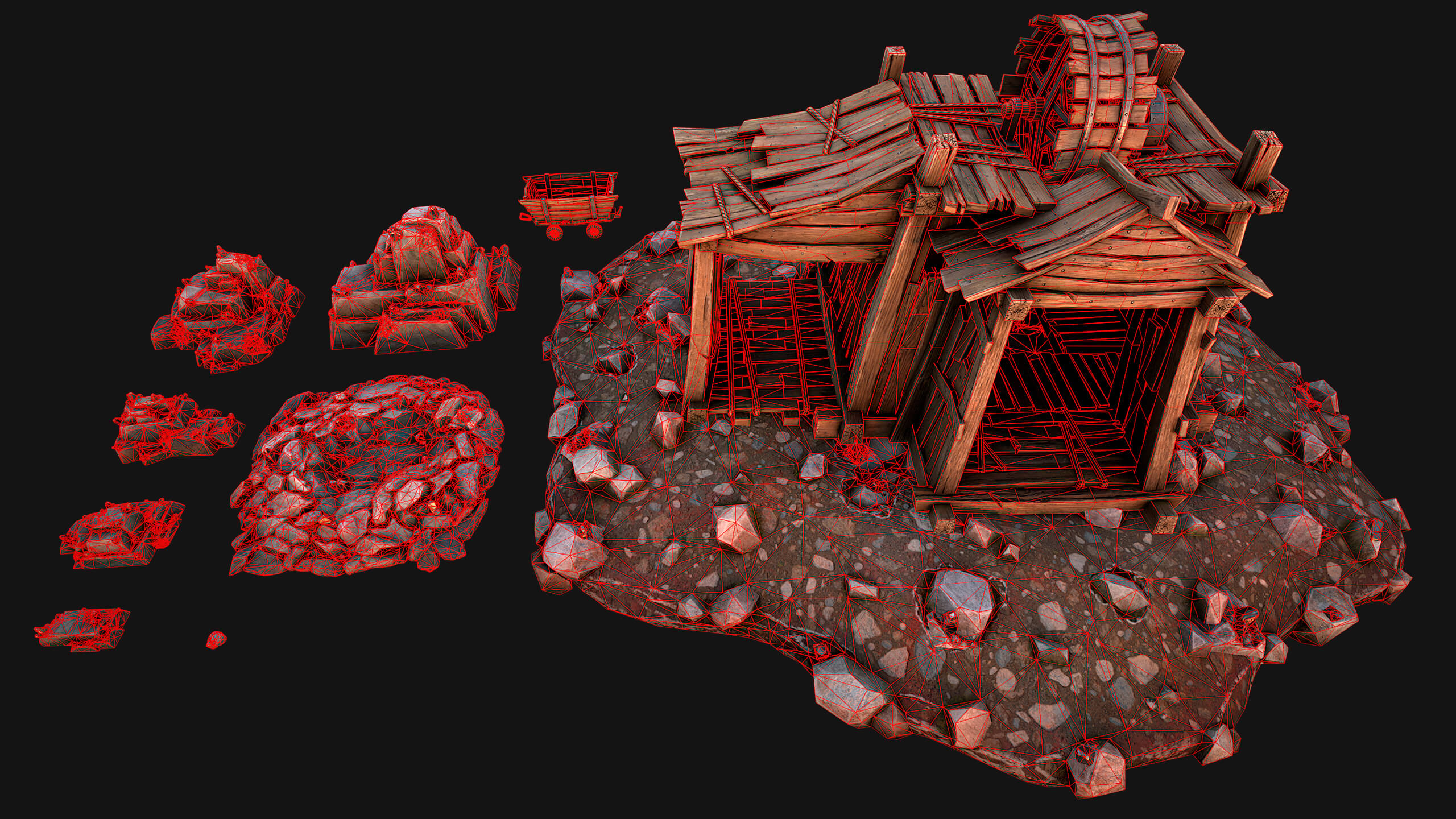 Medieval Tin Ore Mine - 3D Model by Dereza