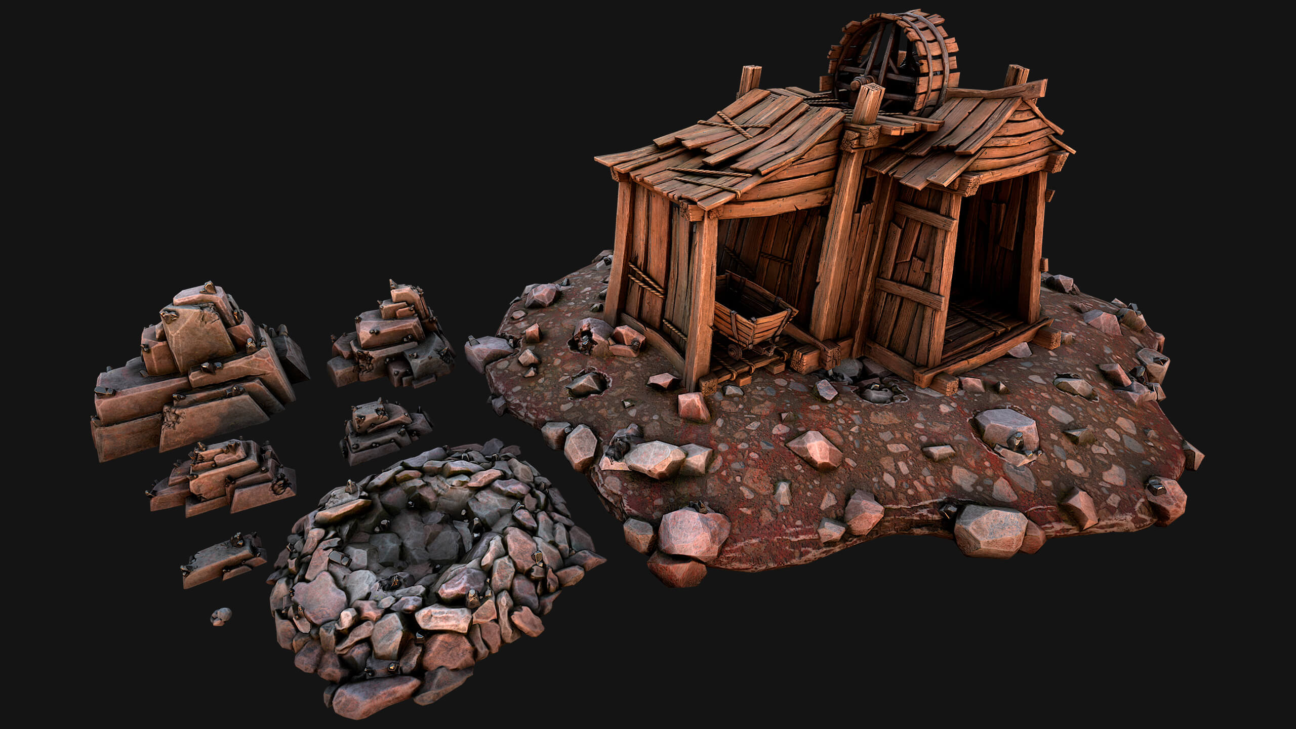 Medieval Tin Ore Mine - 3D Model by Dereza