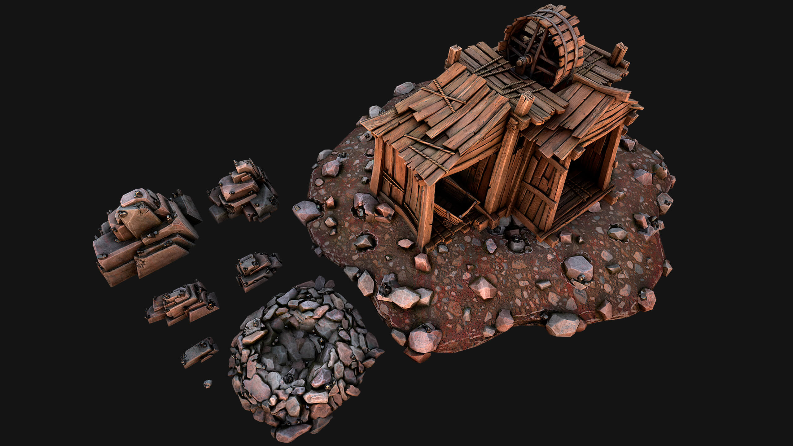 Medieval Tin Ore Mine - 3D Model by Dereza