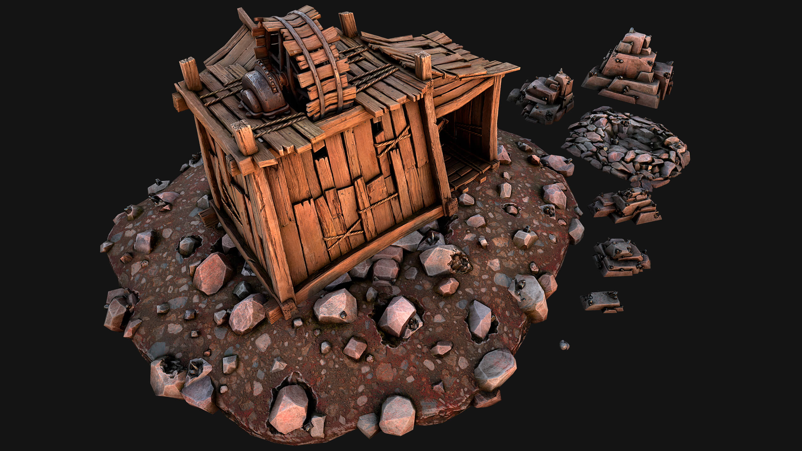 Medieval Tin Ore Mine - 3D Model by Dereza