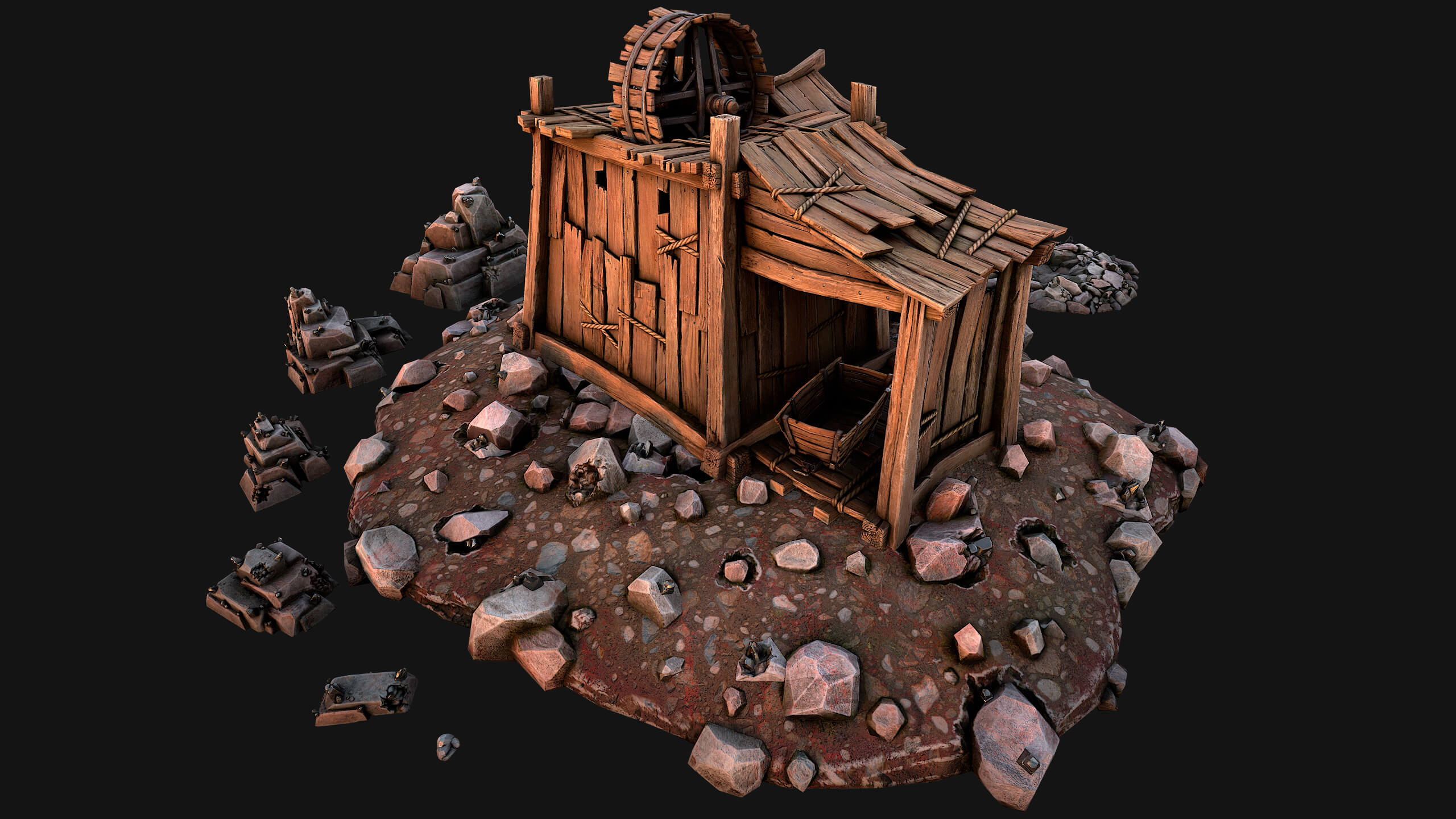 Medieval Tin Ore Mine - 3D Model by Dereza