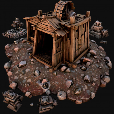 Medieval Tin Ore Mine - 3D Model by Dereza