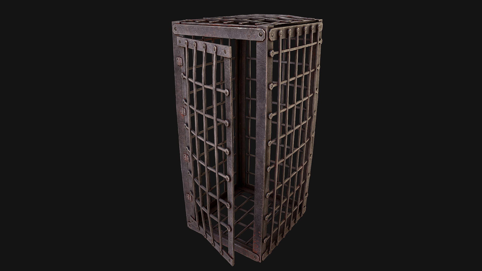 Medieval Torture Cage Set - 3D Model by Dereza