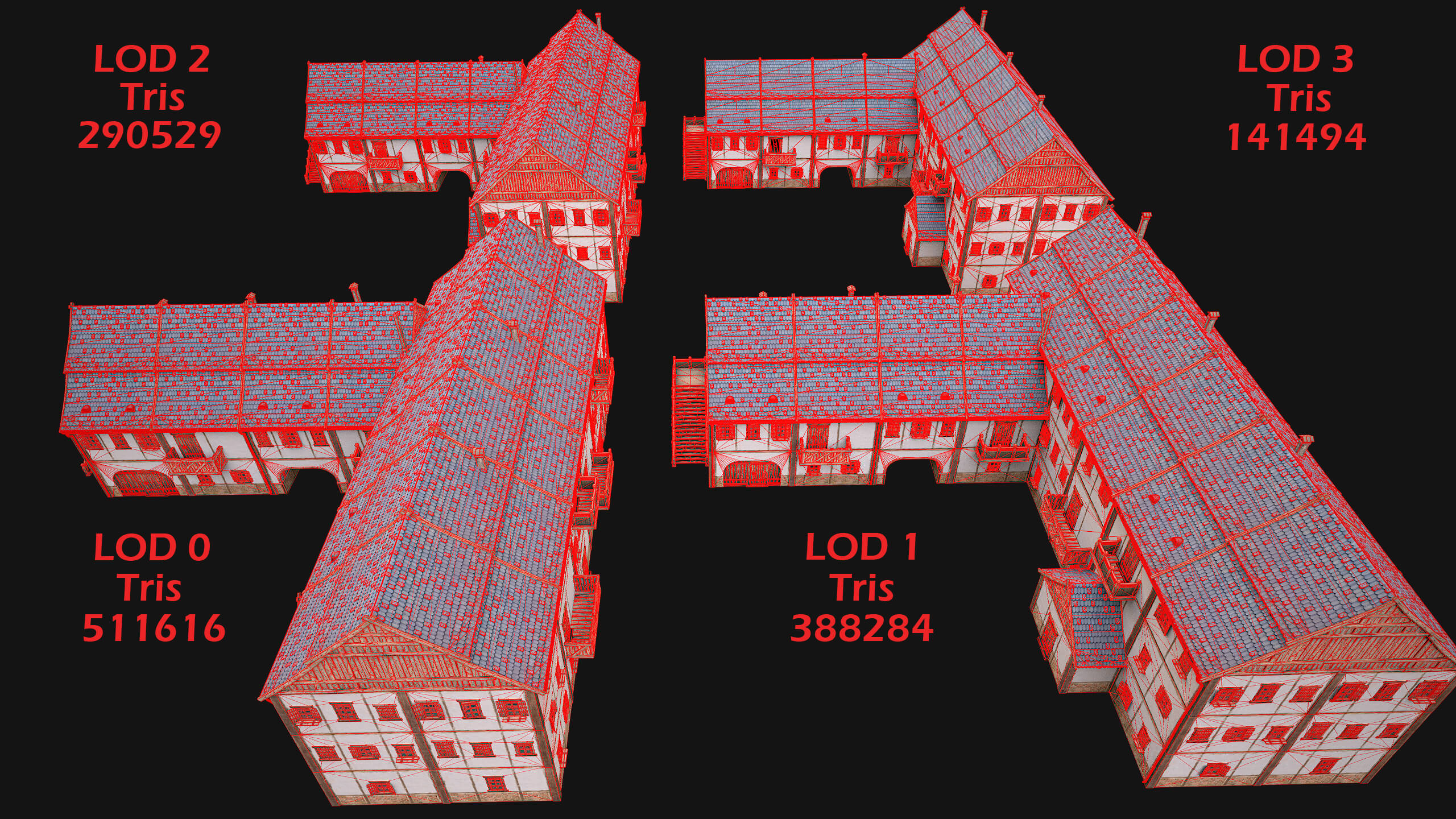 Medieval Town Building Pack 5 Models - 3D Model by Dereza