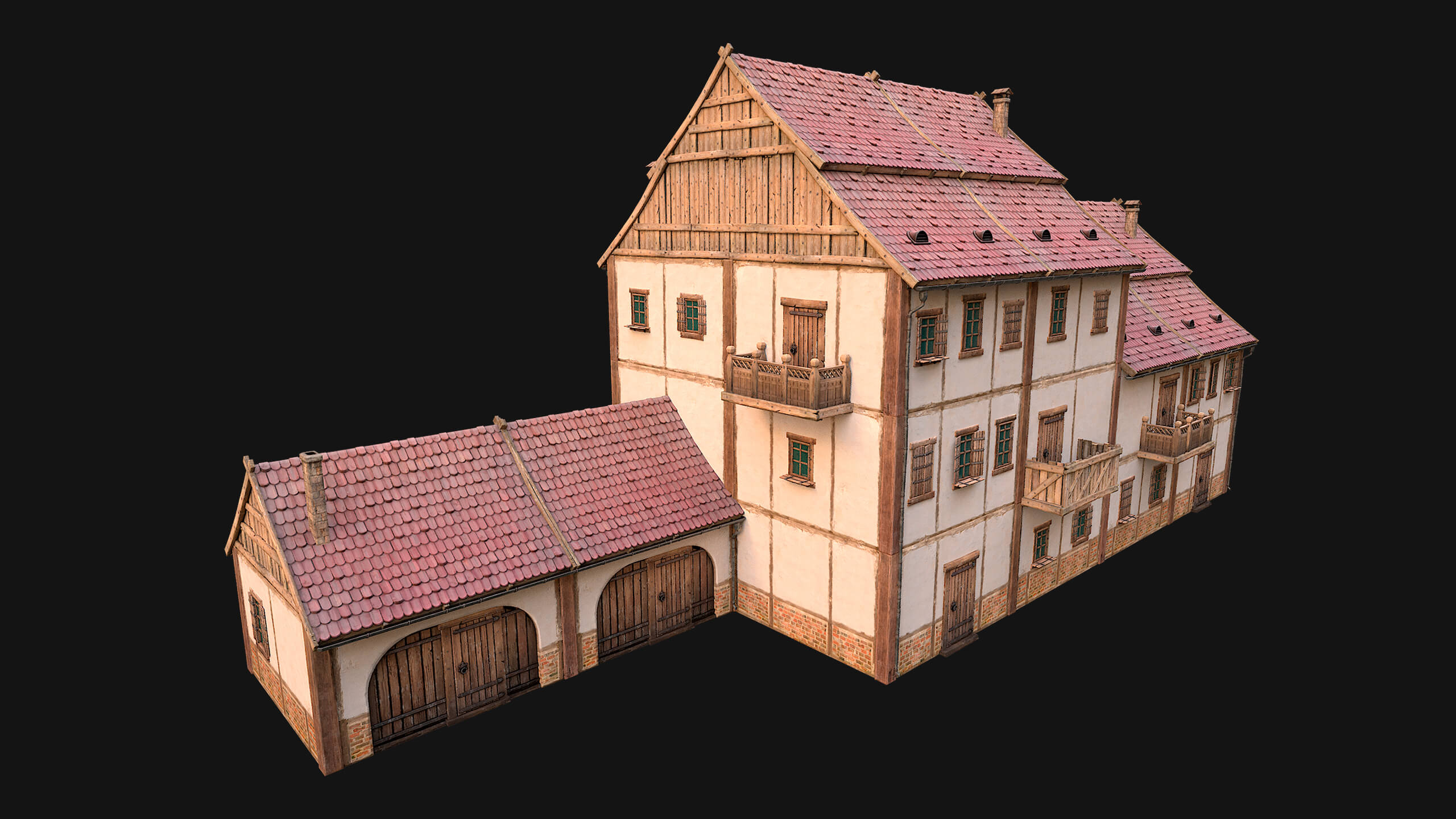 Medieval Town Building Pack 5 Models - 3D Model by Dereza