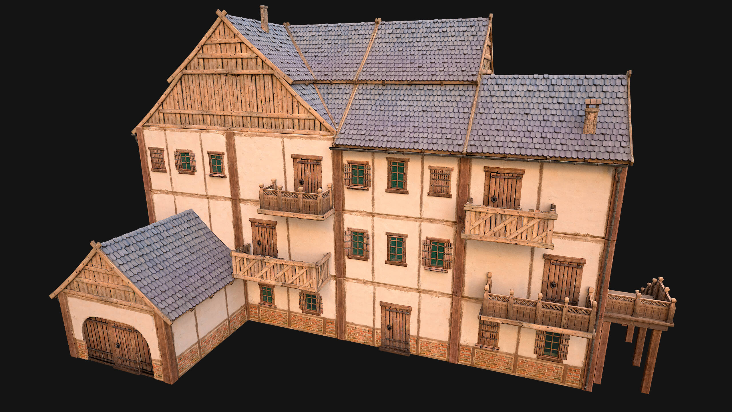 Medieval Town Building Pack 5 Models - 3D Model by Dereza