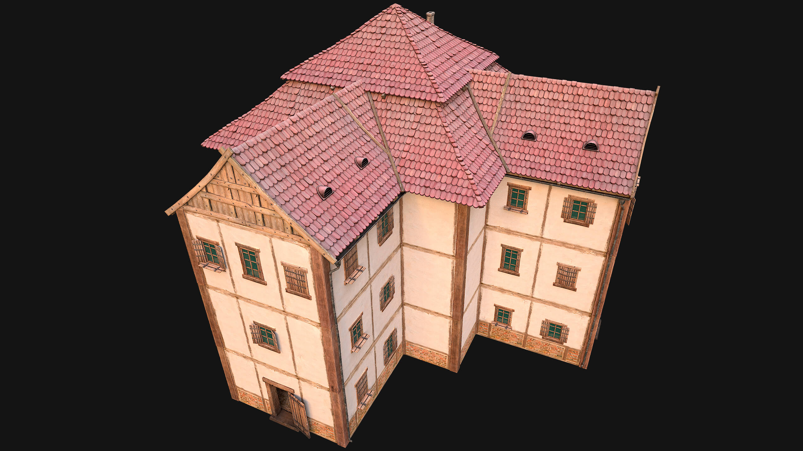 Medieval Town Building Pack 5 Models - 3D Model by Dereza