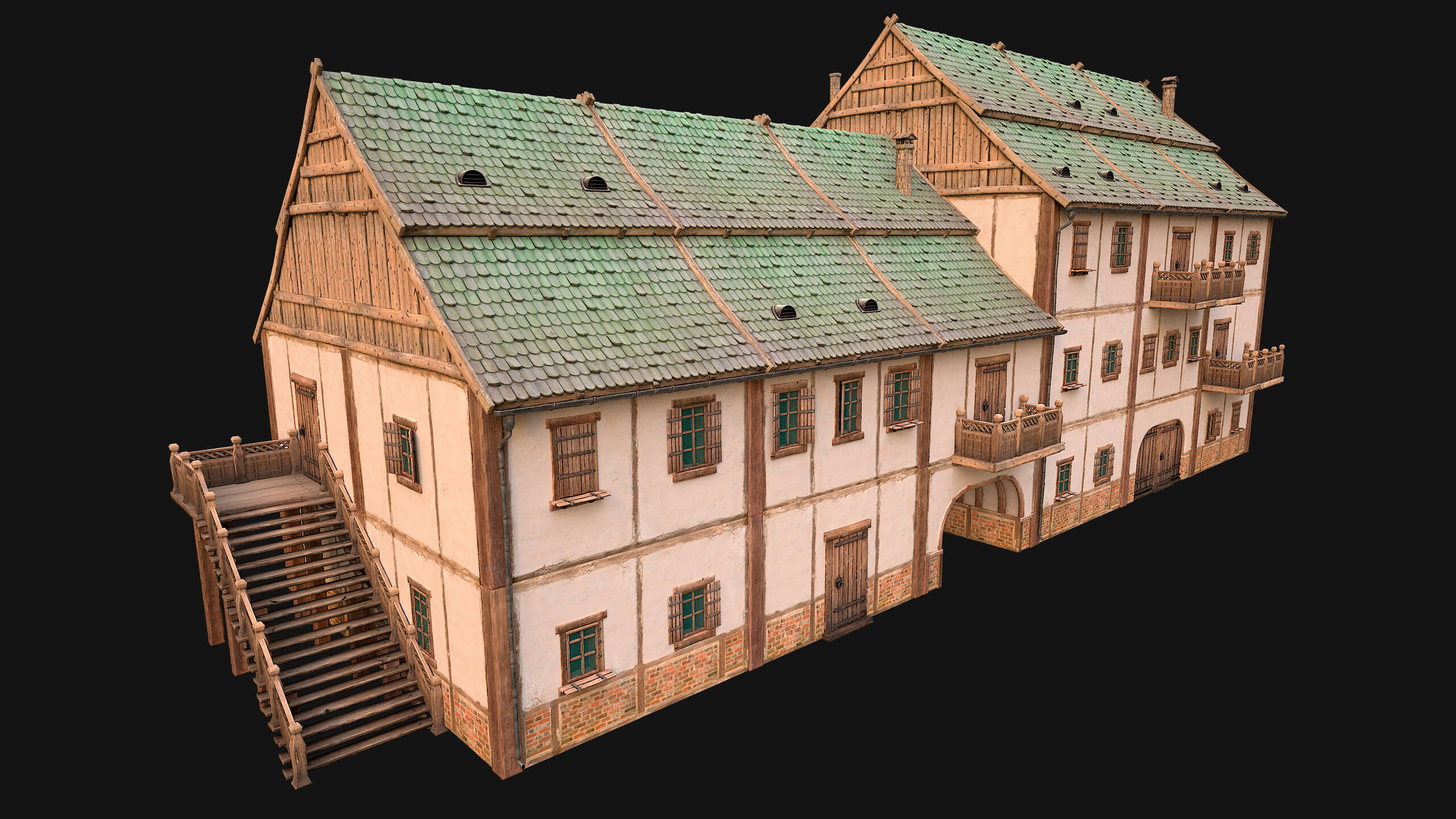 Medieval Town Building Pack 5 Models - 3D Model by Dereza