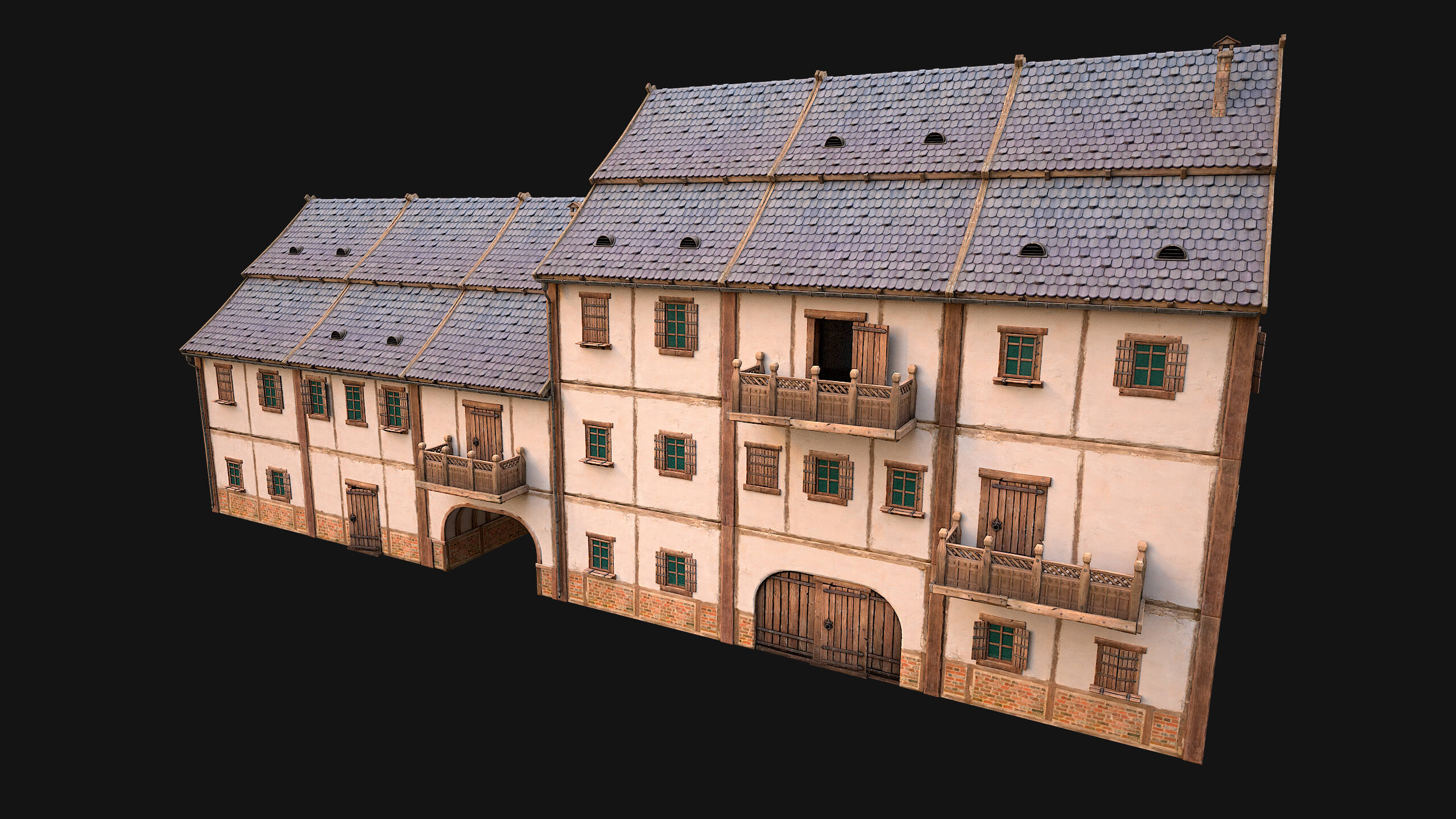 Medieval Town Building Pack 5 Models - 3D Model by Dereza