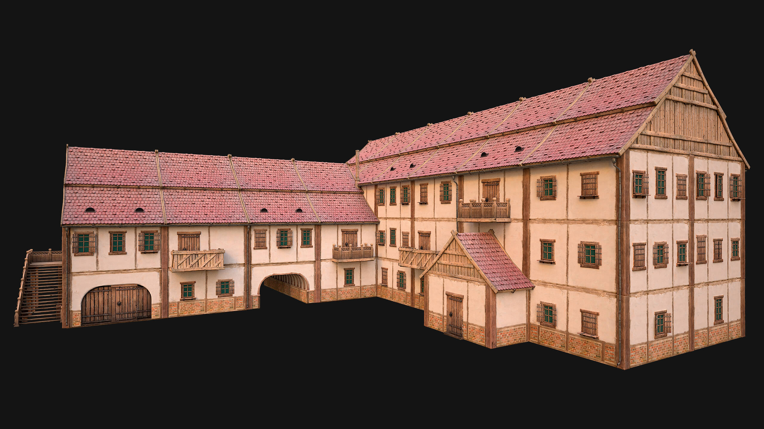 Medieval Town Building Pack 5 Models - 3D Model by Dereza