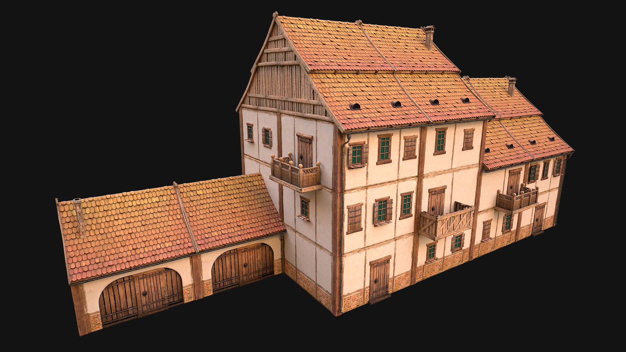Medieval Town Building Pack 5 Models - 3D Model by Dereza