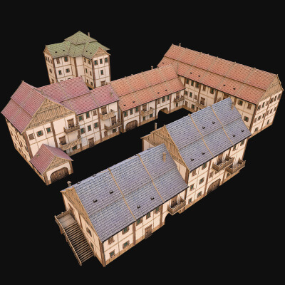 Medieval Town Building Pack 5 Models - 3D Model by Dereza