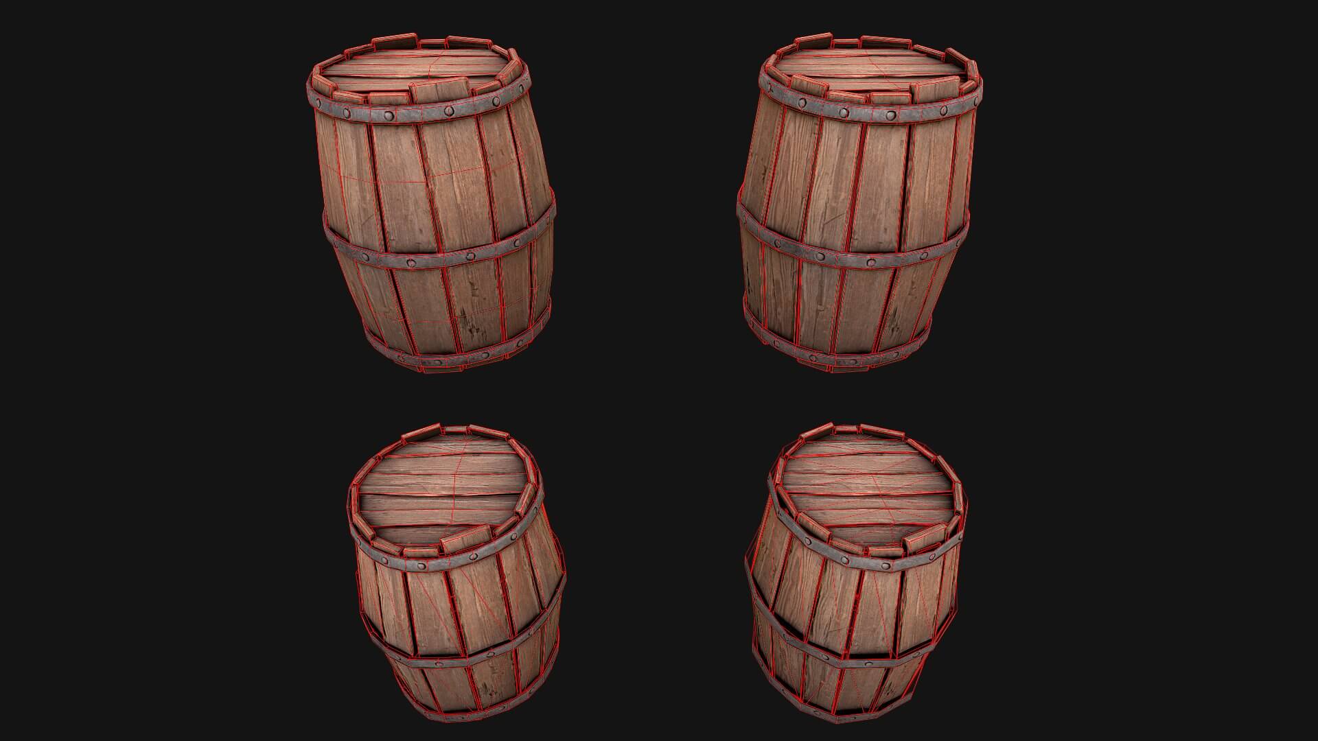 Medieval Wooden Barrel - 3D Model by Dereza