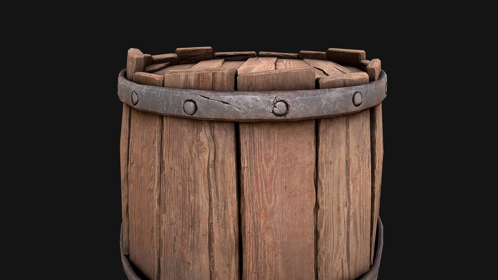 Medieval Wooden Barrel - 3D Model by Dereza