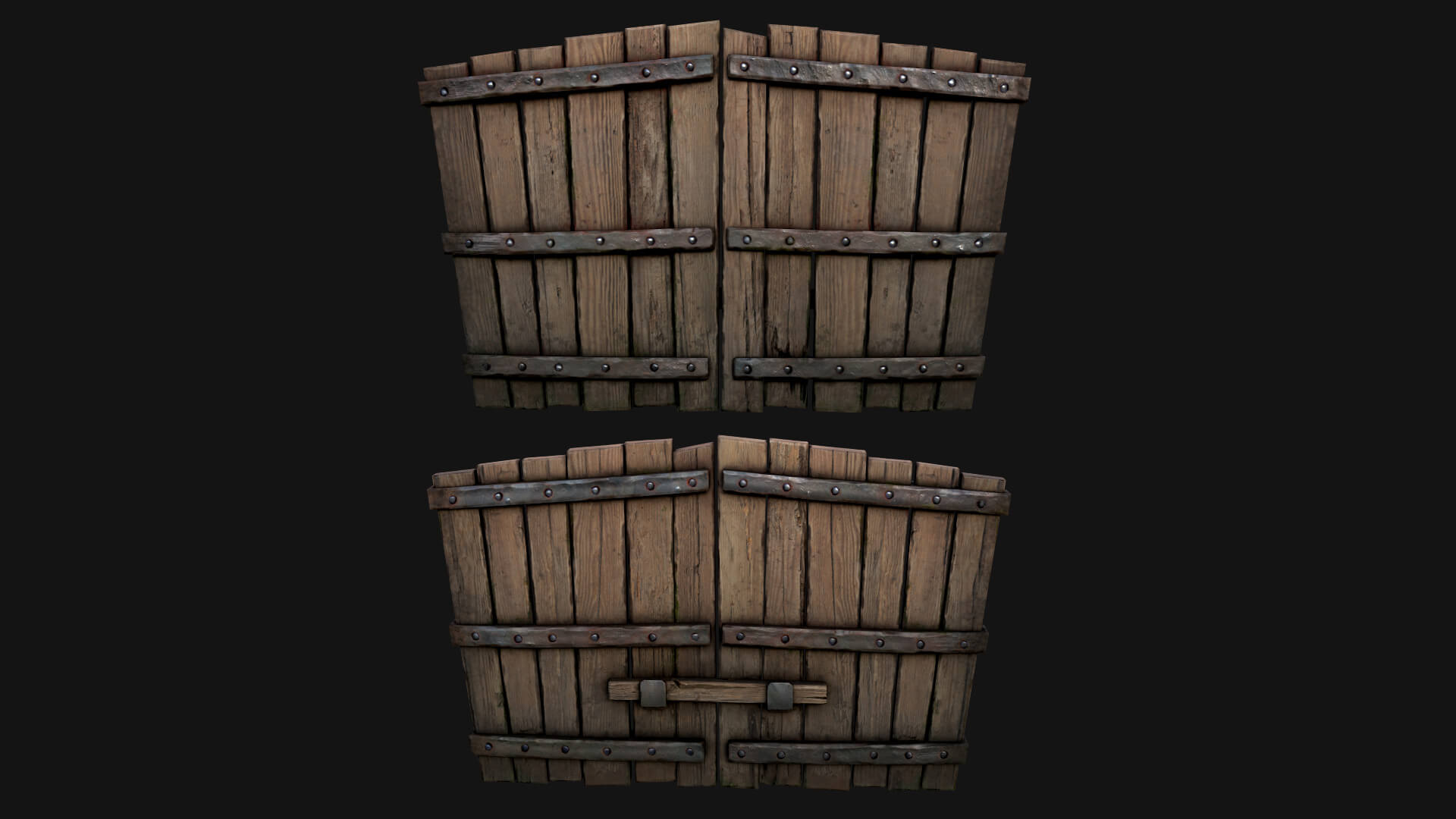 Medieval Wooden Gates - 3D Model by Dereza