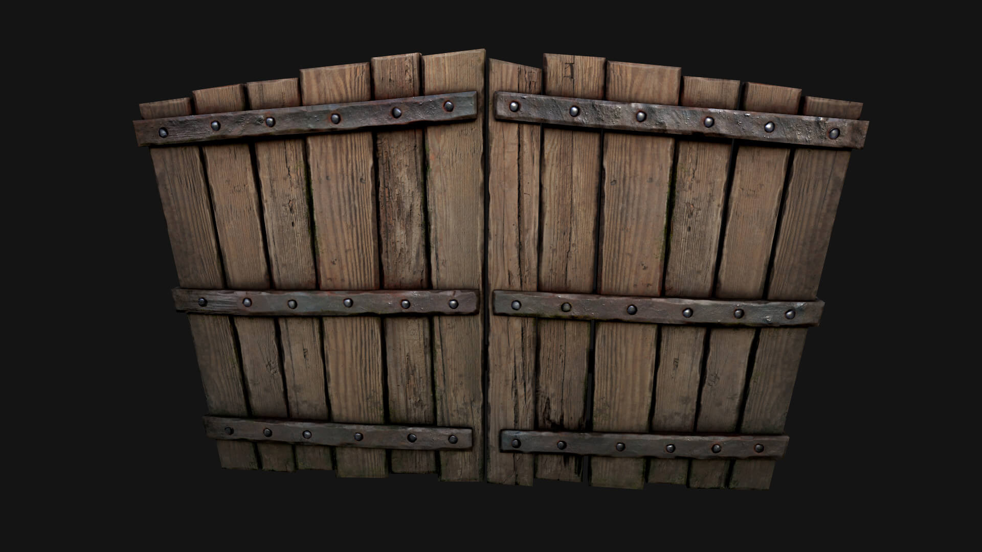 Medieval Wooden Gates - 3D Model by Dereza