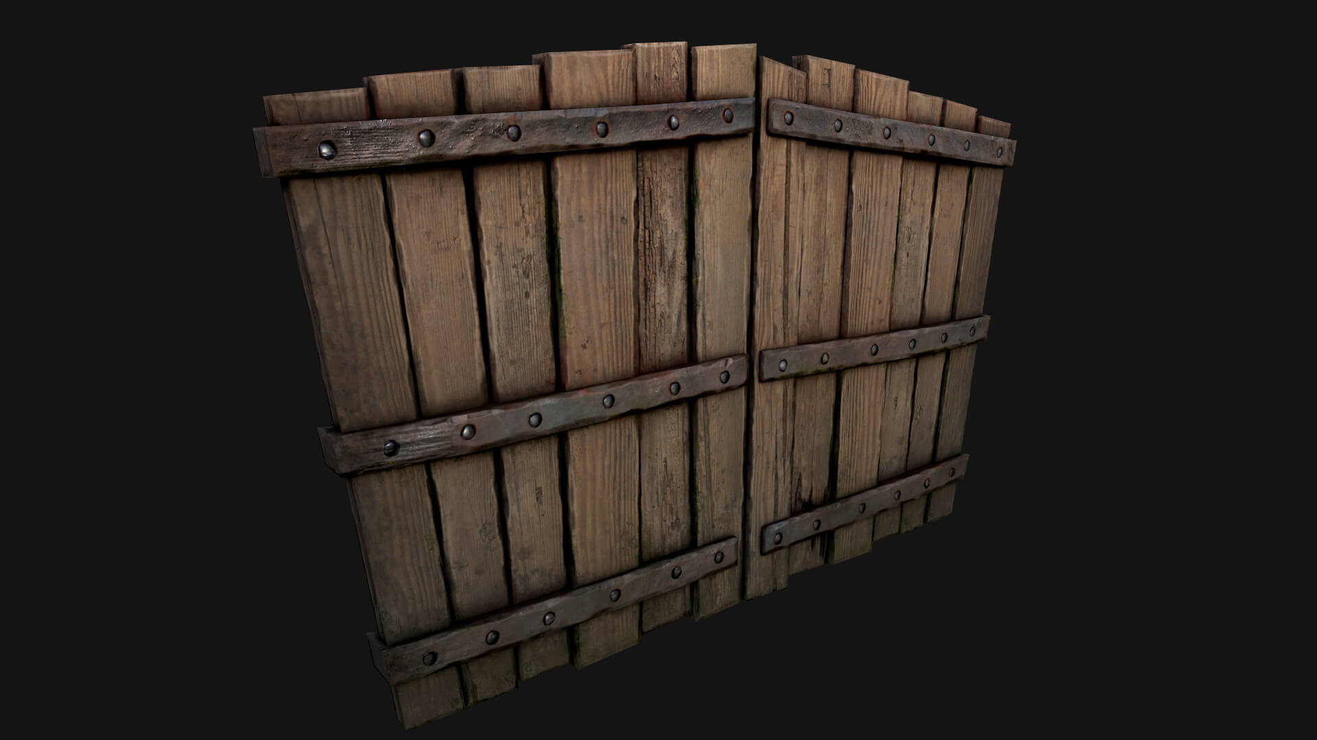 Medieval Wooden Gates - 3D Model by Dereza