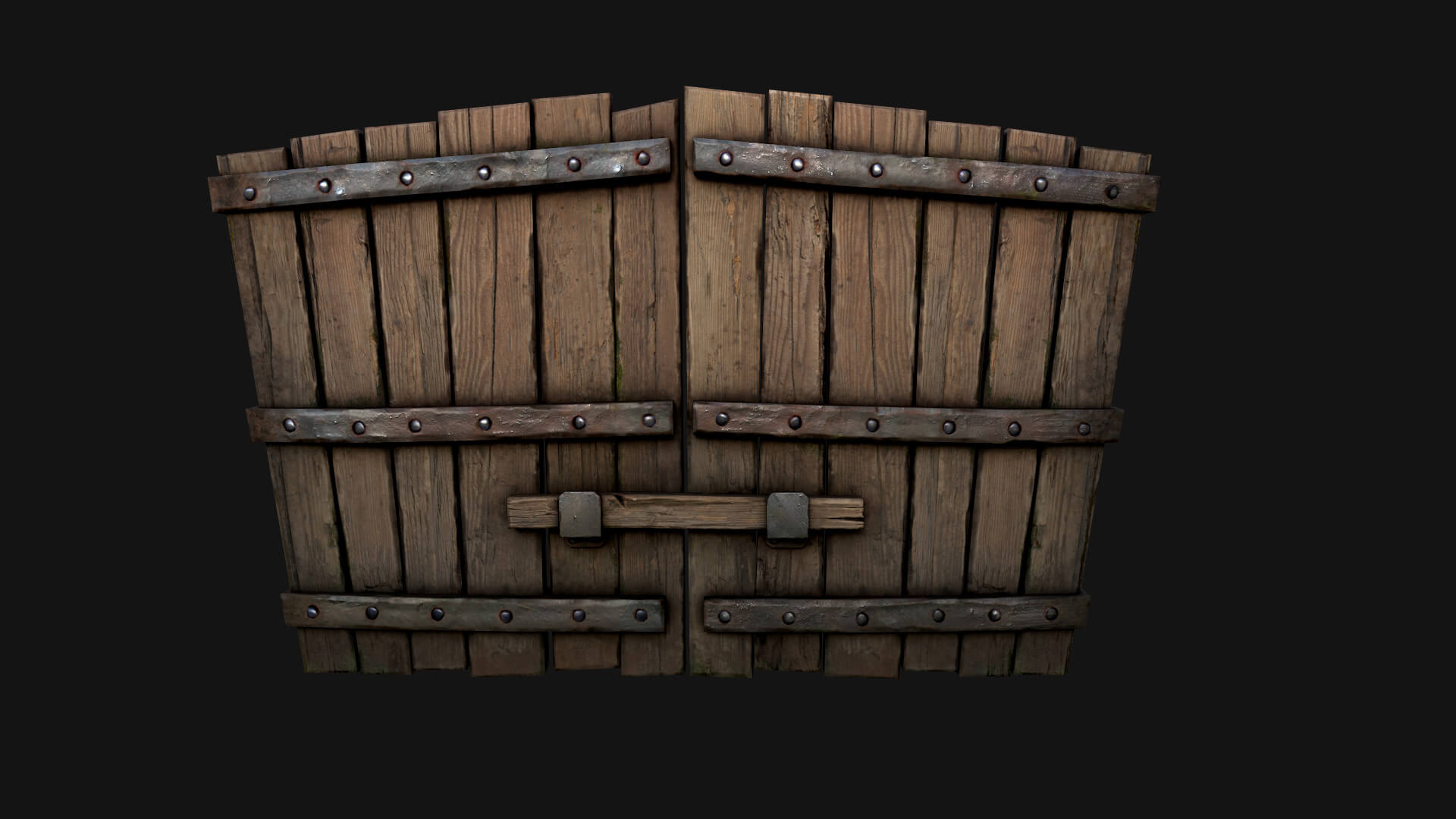 Medieval Wooden Gates - 3D Model by Dereza
