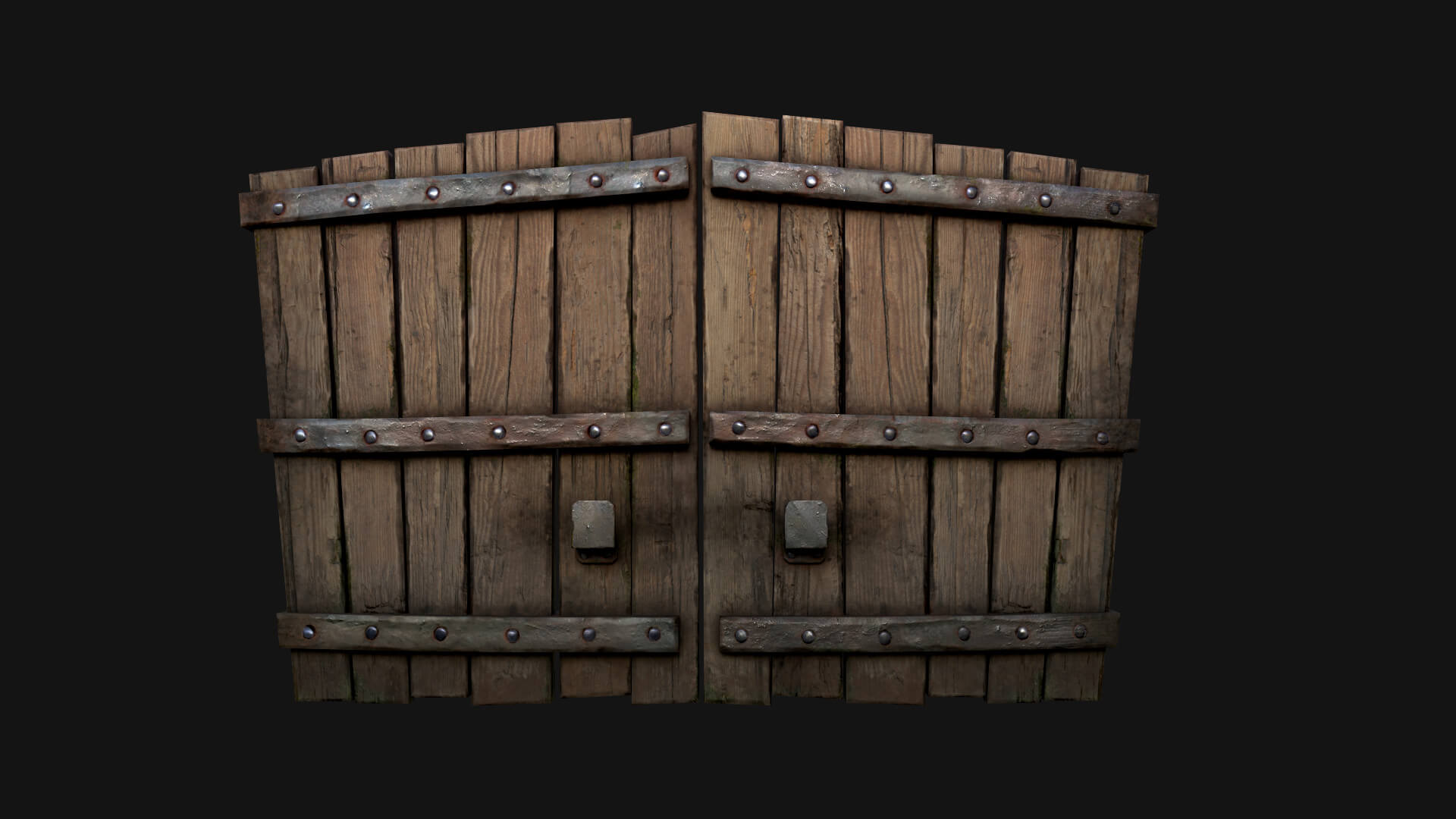 Medieval Wooden Gates - 3D Model by Dereza