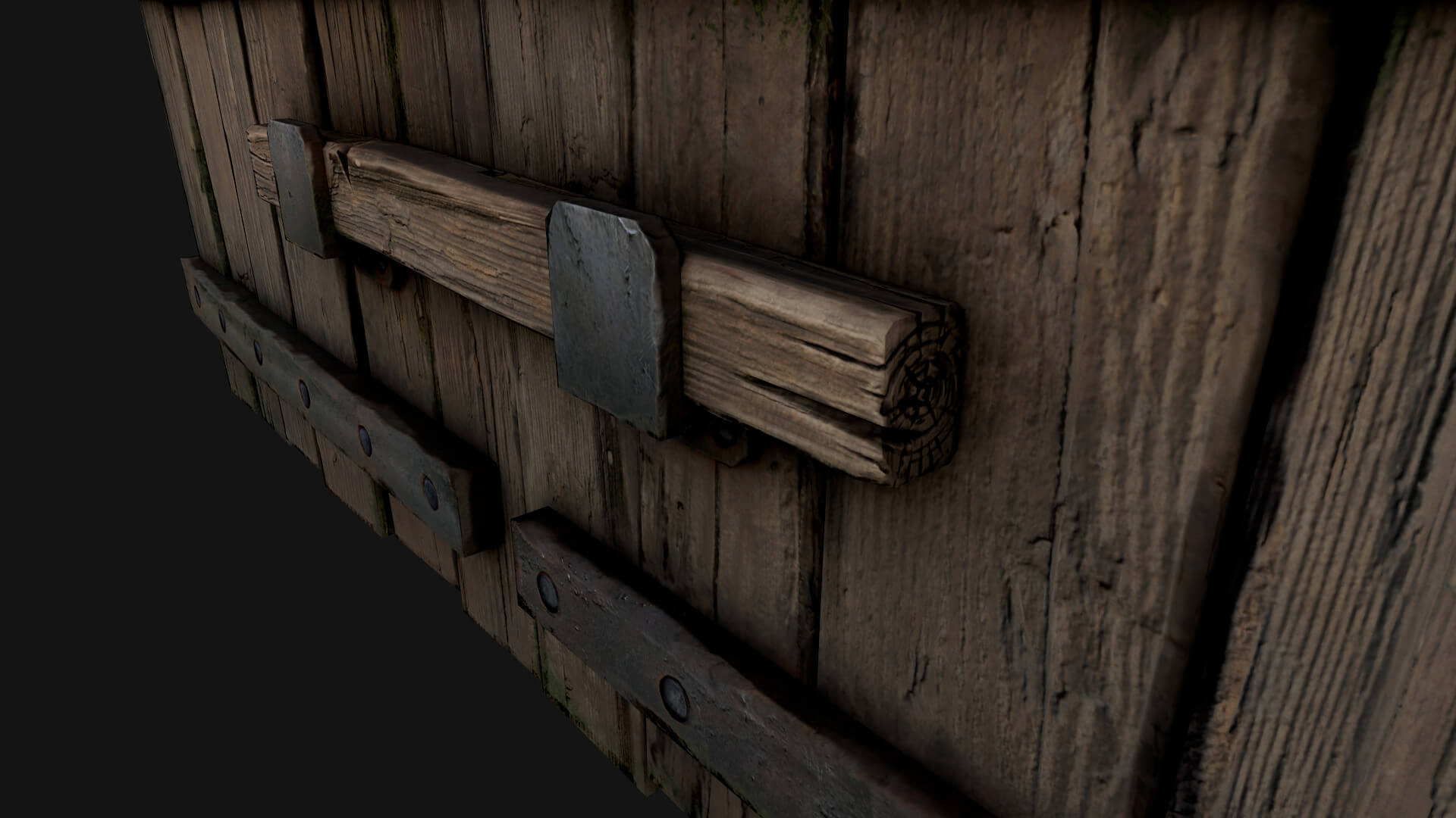 Medieval Wooden Gates - 3D Model by Dereza