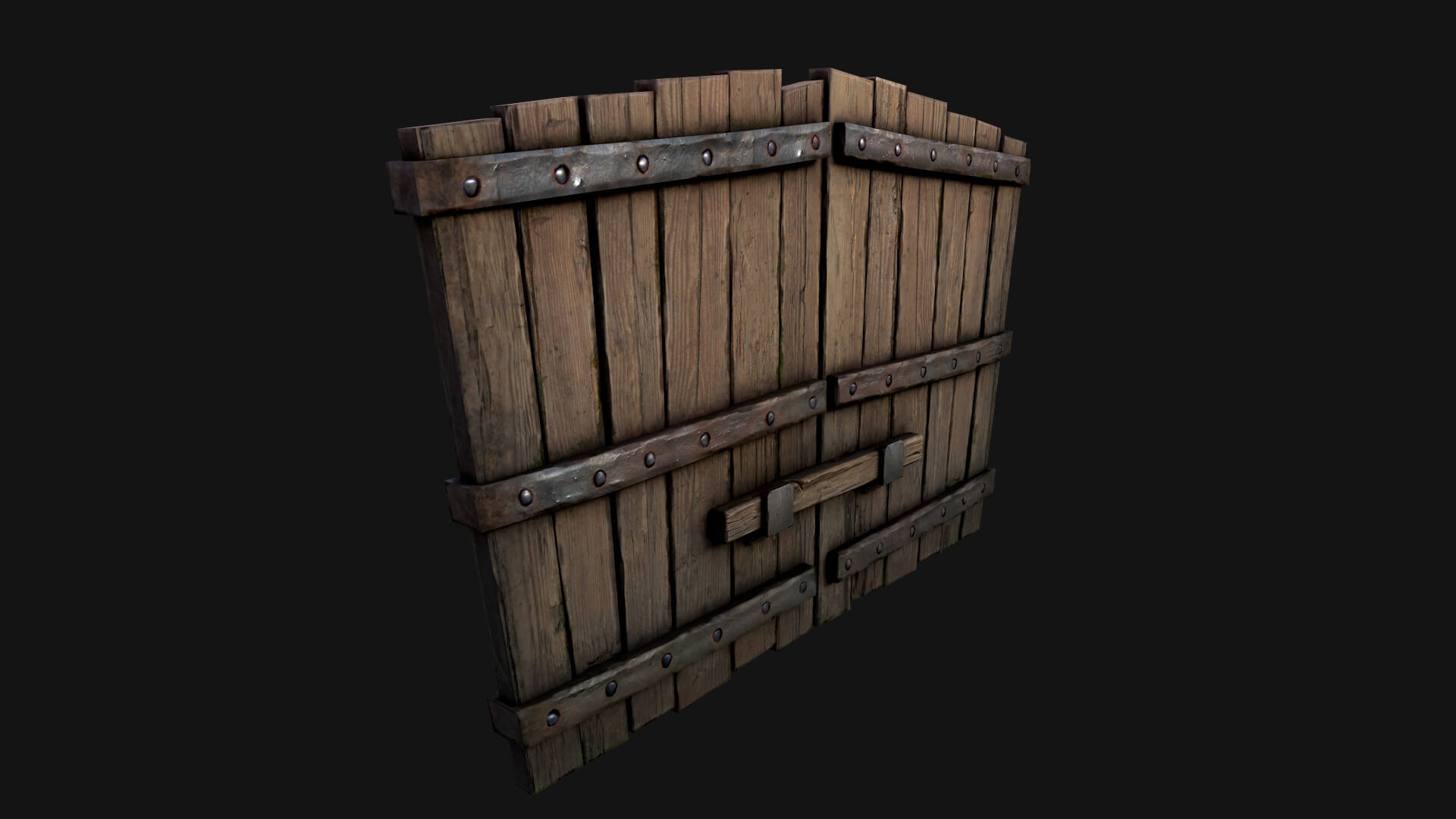 Medieval Wooden Gates - 3D Model by Dereza