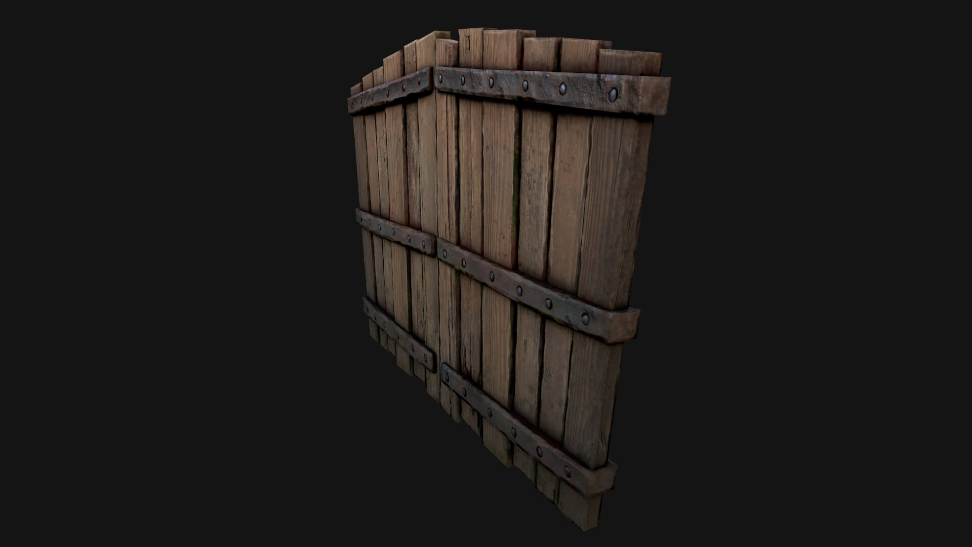 Medieval Wooden Gates - 3D Model by Dereza