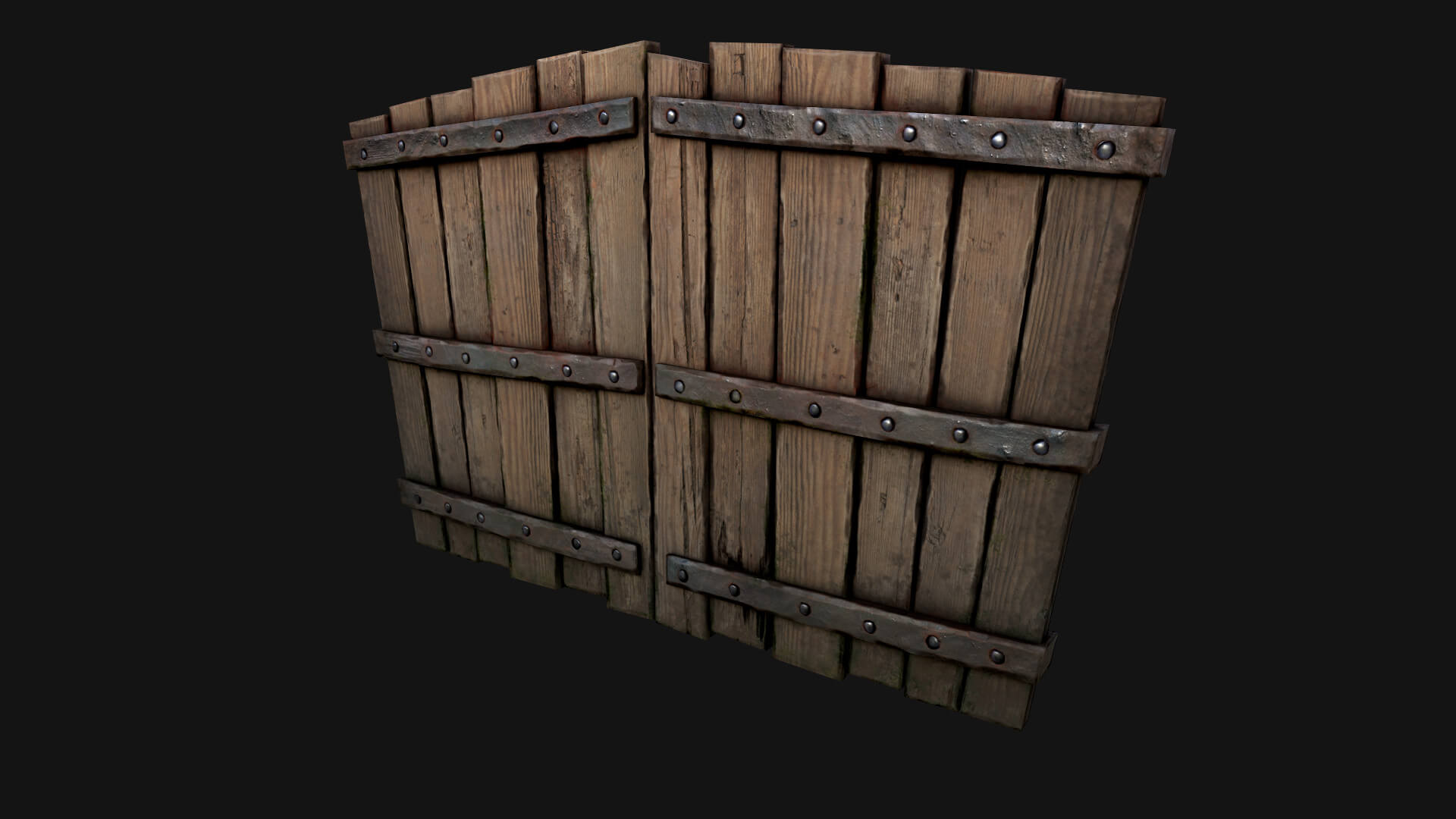 Medieval Wooden Gates - 3D Model by Dereza