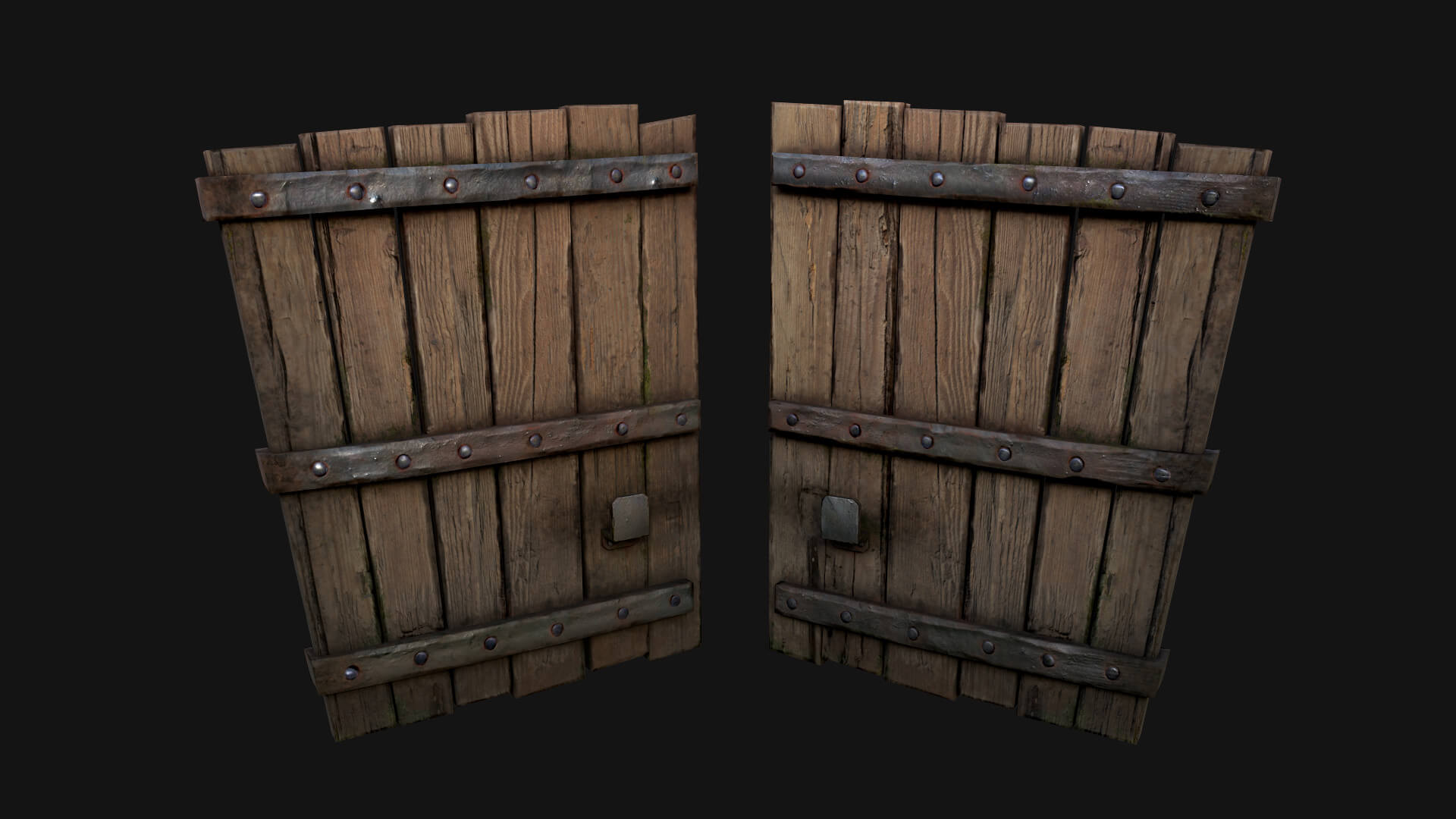 Medieval Wooden Gates - 3D Model by Dereza