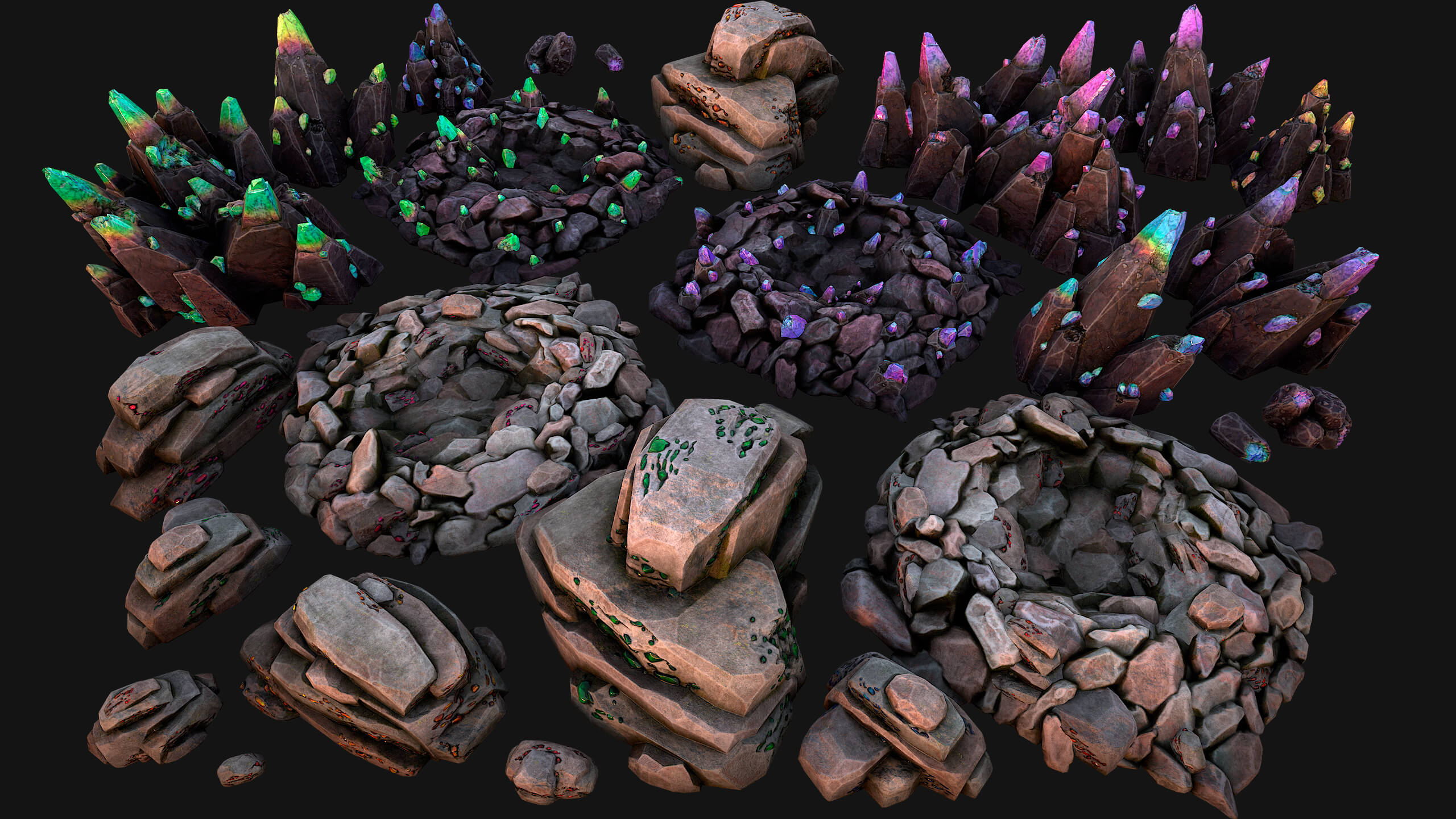 Ore Iron Gems Metal Crystals Minerals Industrial Resources - 3D Model ...