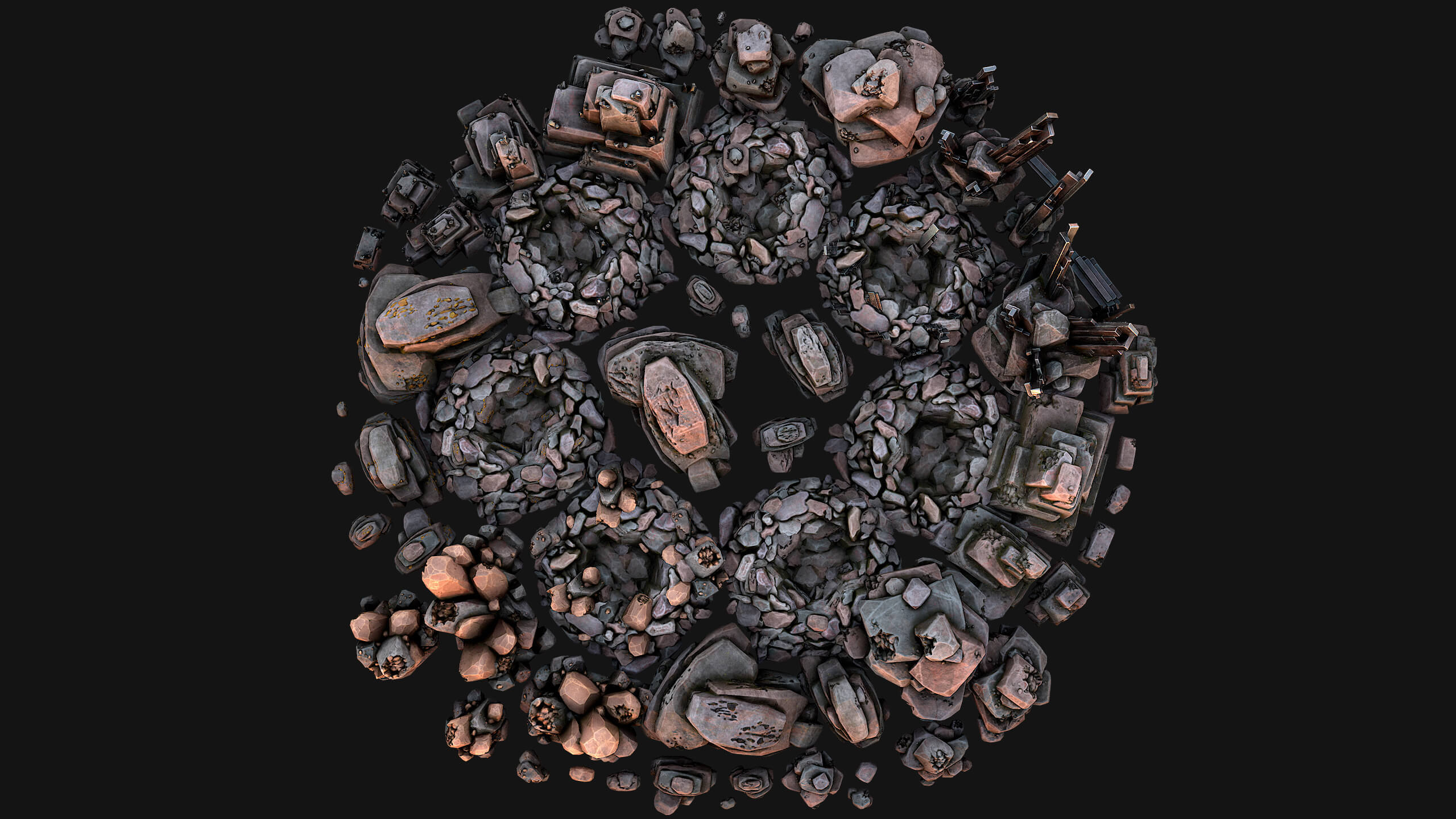 Ore Iron Gems Metal Crystals Minerals Industrial Resources - 3D Model ...