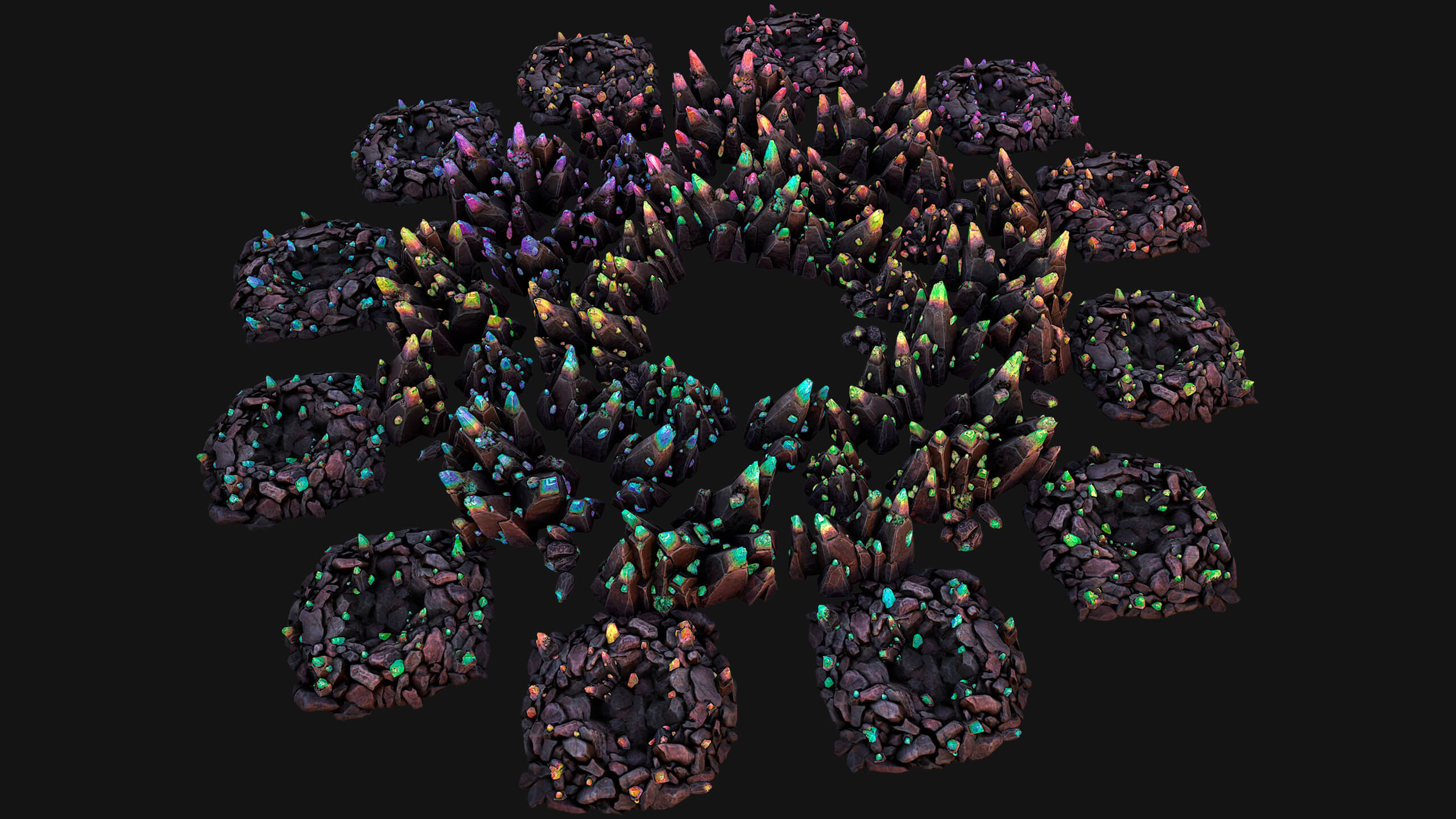 Ore Iron Gems Metal Crystals Minerals Industrial Resources - 3D Model ...