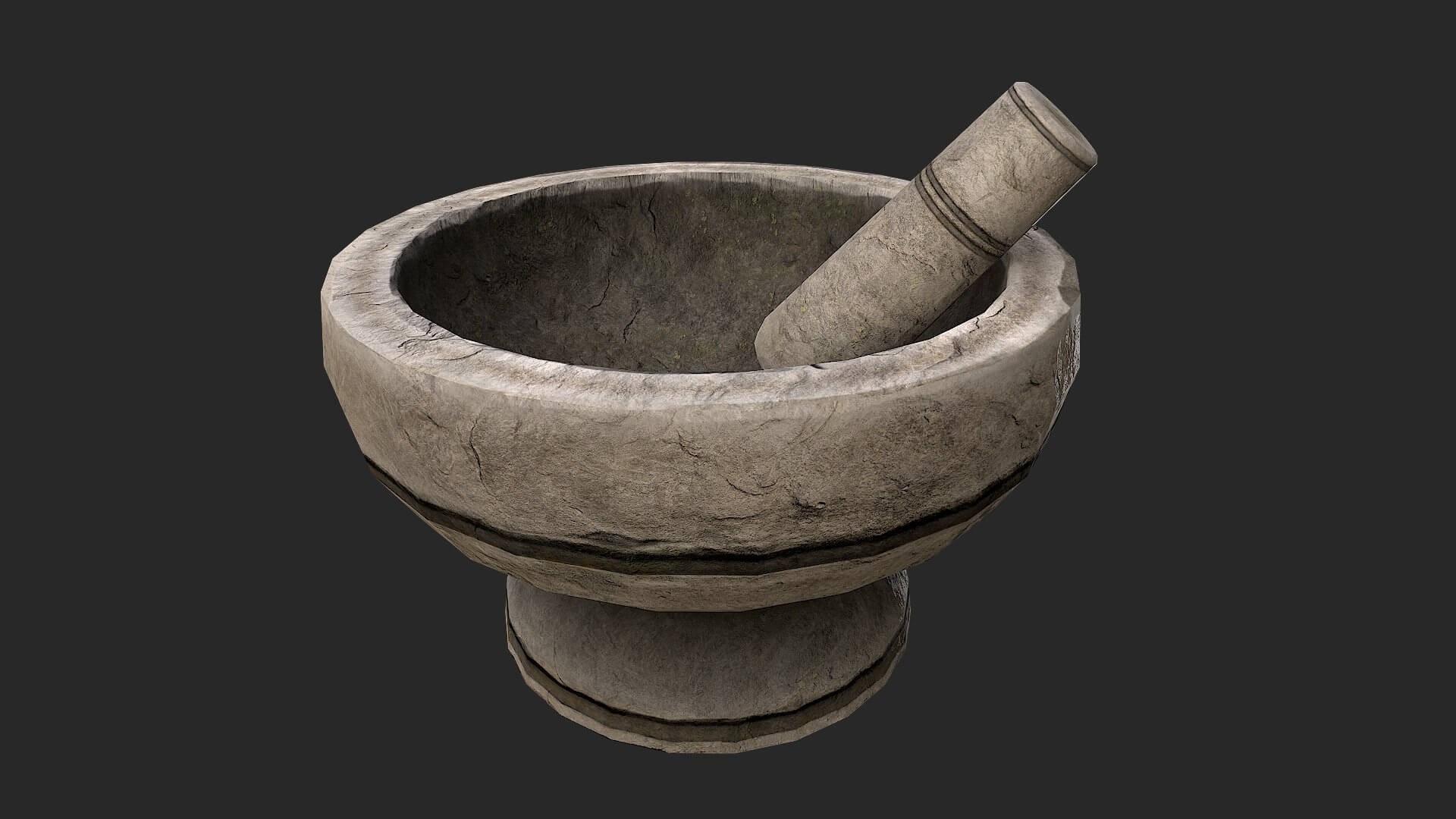 Mortar and Pestle Medieval Set - 3D Model by Dereza