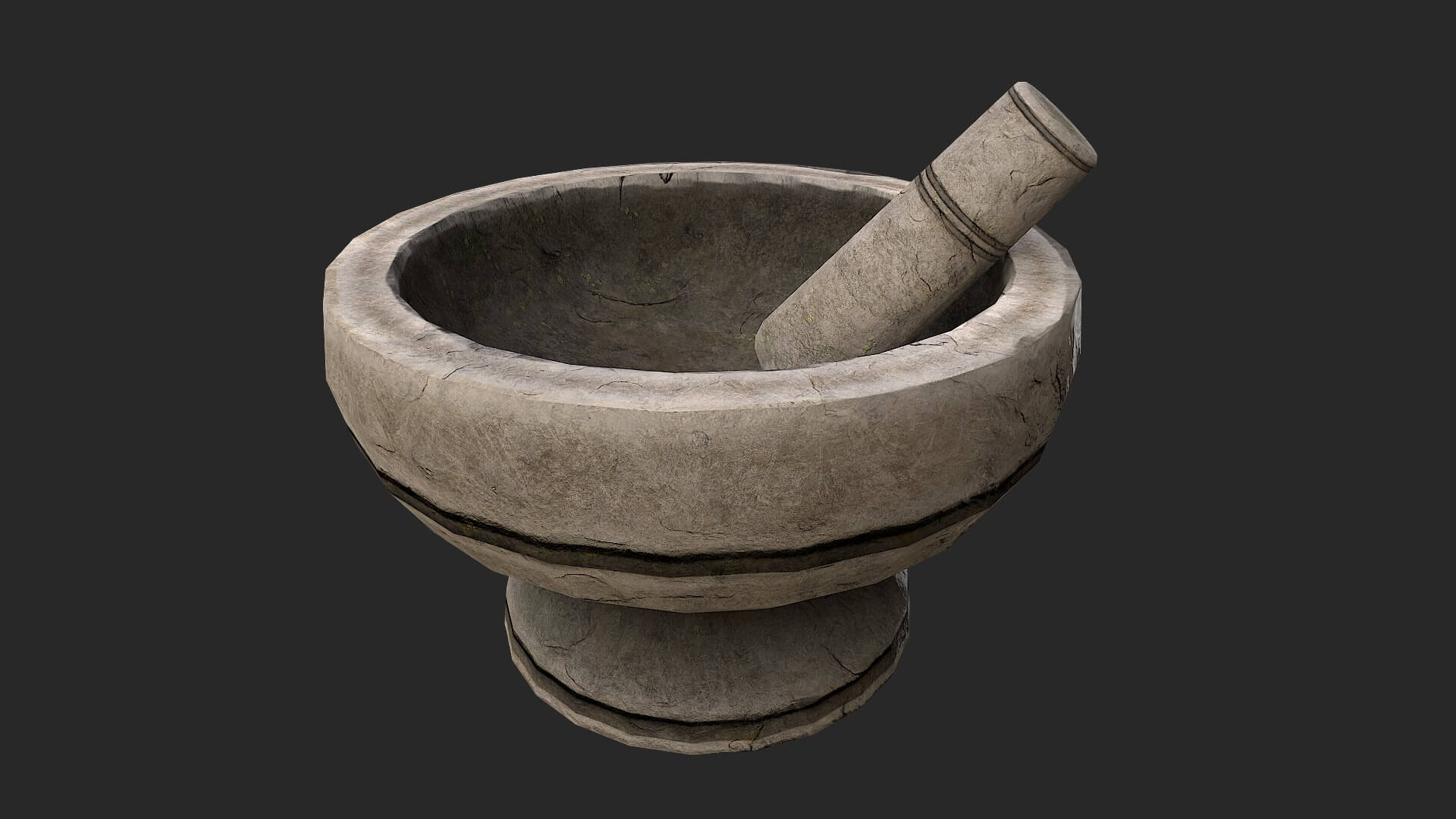 Mortar and Pestle Medieval Set - 3D Model by Dereza
