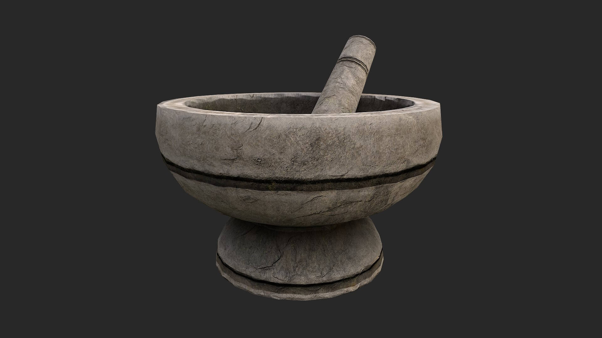Mortar and Pestle Medieval Set - 3D Model by Dereza