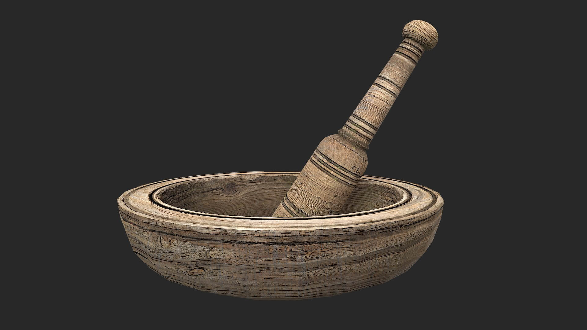 Mortar and Pestle Medieval Set - 3D Model by Dereza