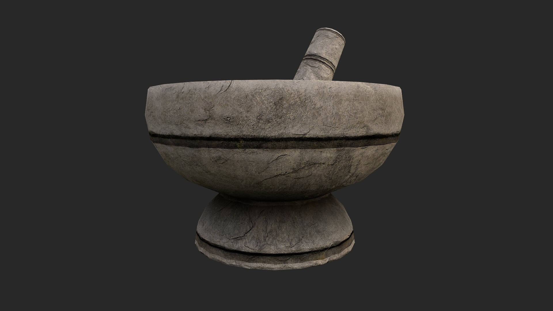 Mortar and Pestle Medieval Set - 3D Model by Dereza