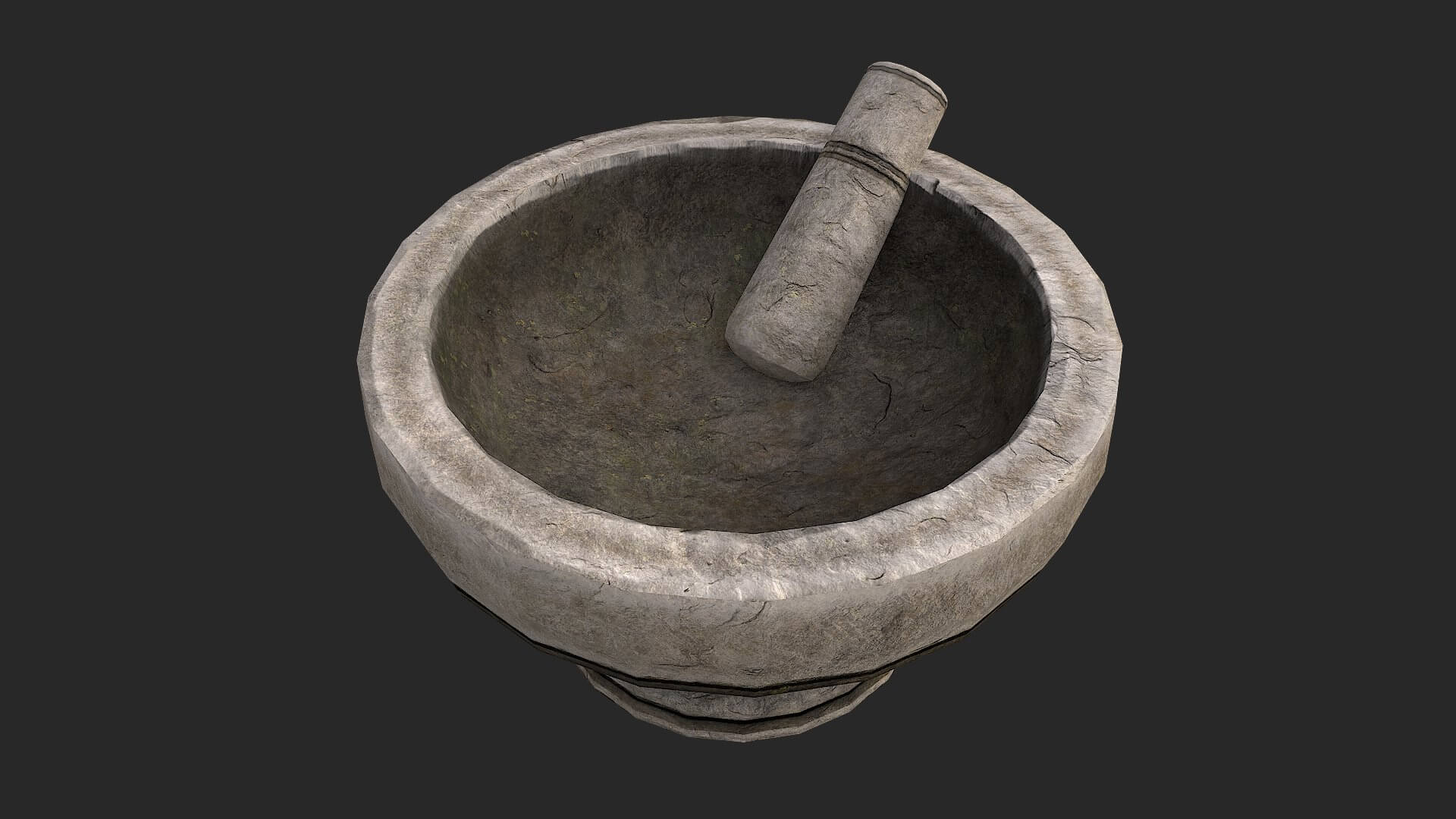 Mortar and Pestle Medieval Set - 3D Model by Dereza