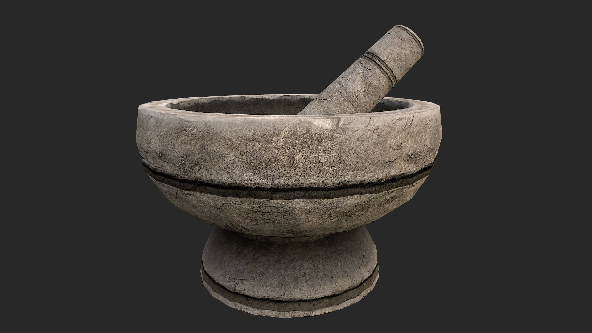 Mortar and Pestle Medieval Set - 3D Model by Dereza