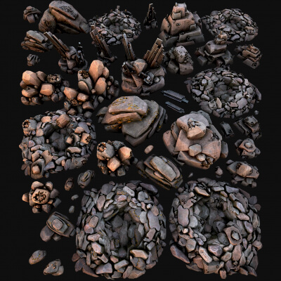 Ore Minerals Gold Iron Copper Coal Resource Pack for Mine - 3D Model by ...