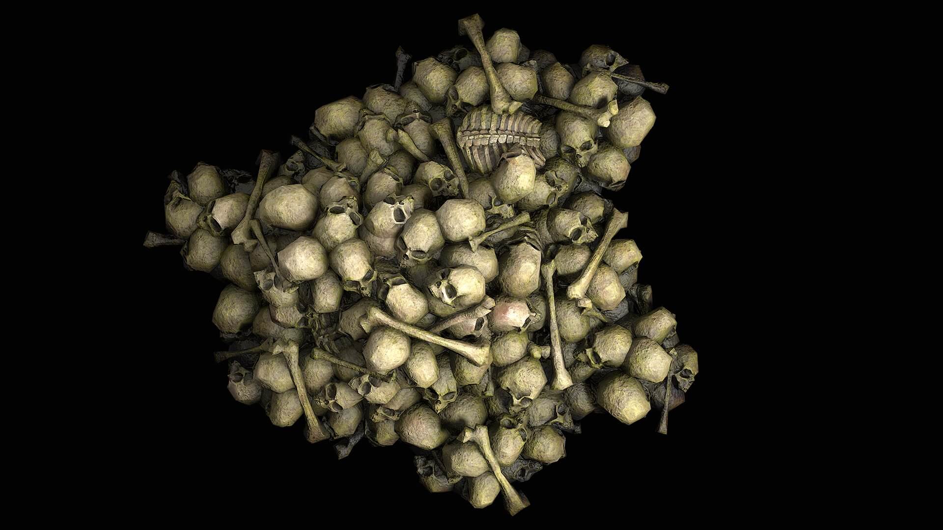 Pile of Bones and Skulls - 3D Model by Dereza